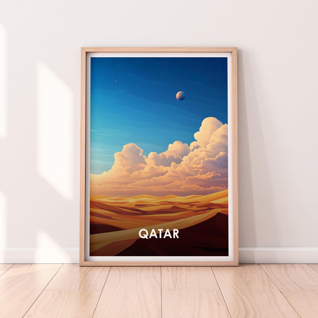 Qatar Poster, Qatar Sunset Wall Art, Qatar Desert, Poster, Travel ...