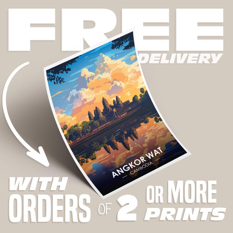 Angkor Wat Poster, Angkor Wat Wall Art, Cambodia, Poster, Angkor Wat ...