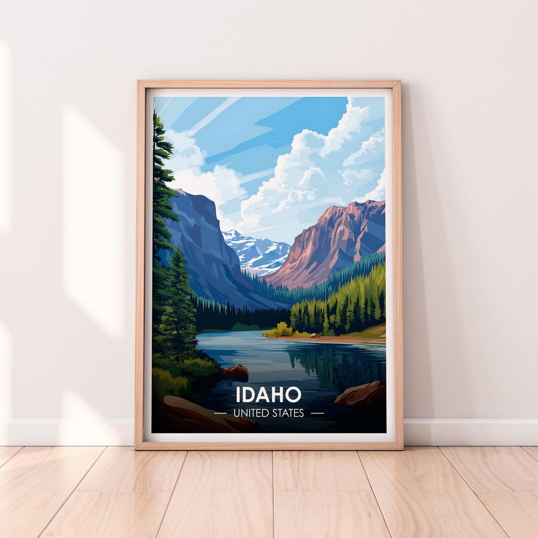 Idaho Poster, Idaho Wall Art, United States Poster, ID Print, USA Print ...