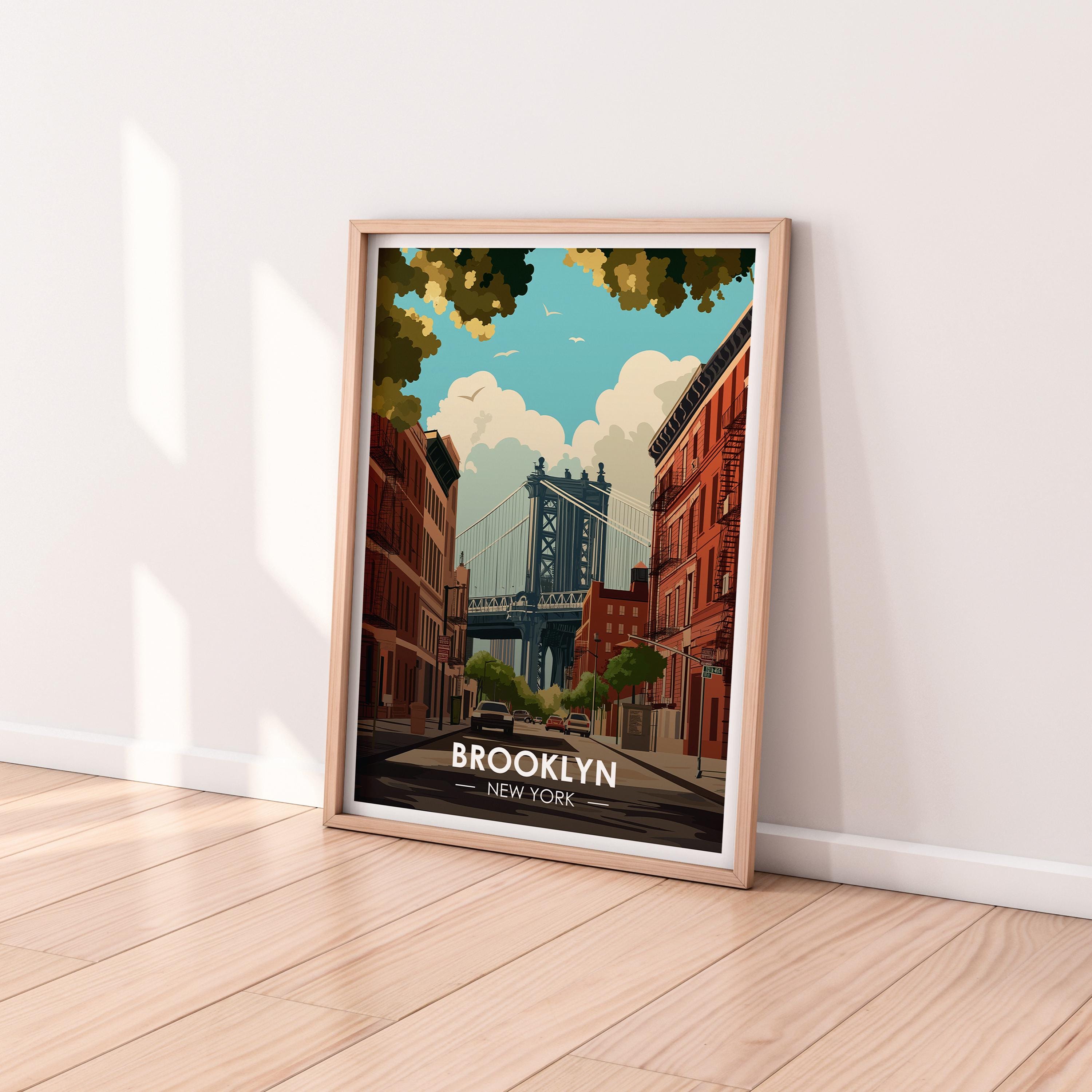 Brooklyn Poster, New York, Travel Poster, Premium Print, Brooklyn NYC ...