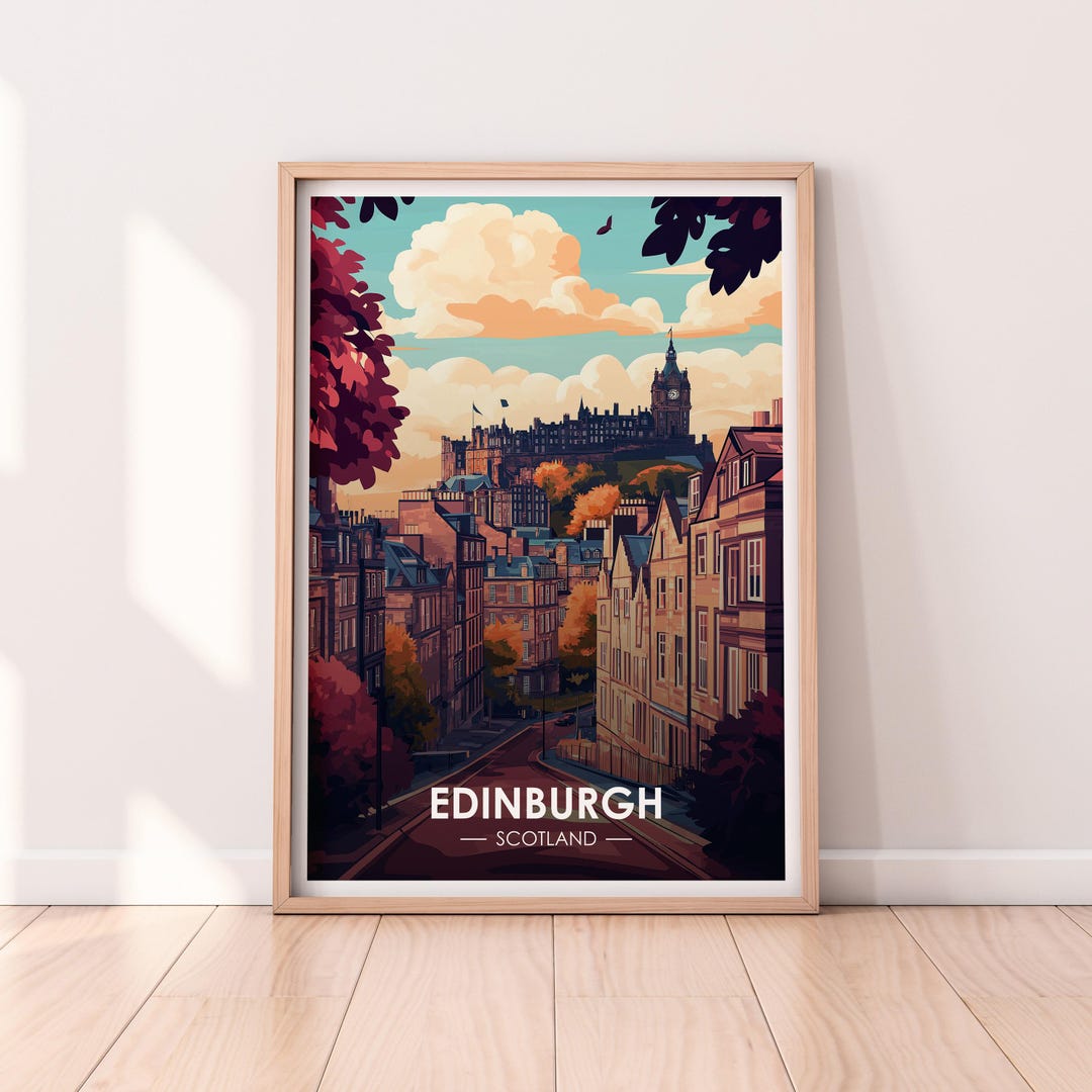 Edinburgh Poster, Scotland, Travel Poster, Premium Print, Edinburgh ...