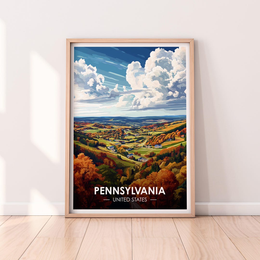 Pennsylvania Poster, Pennsylvania Wall Art, United States Poster, PA ...