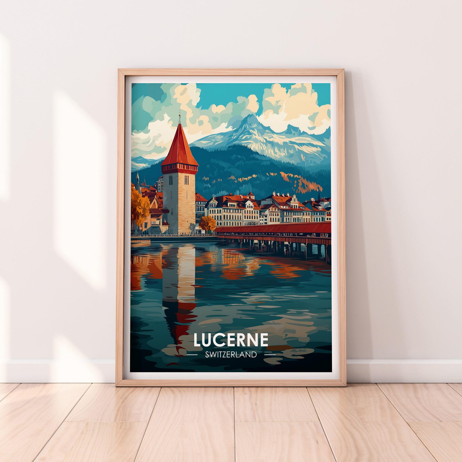 Lucerne Poster, Switzerland, Travel Poster, Premium Print, Lucerne ...