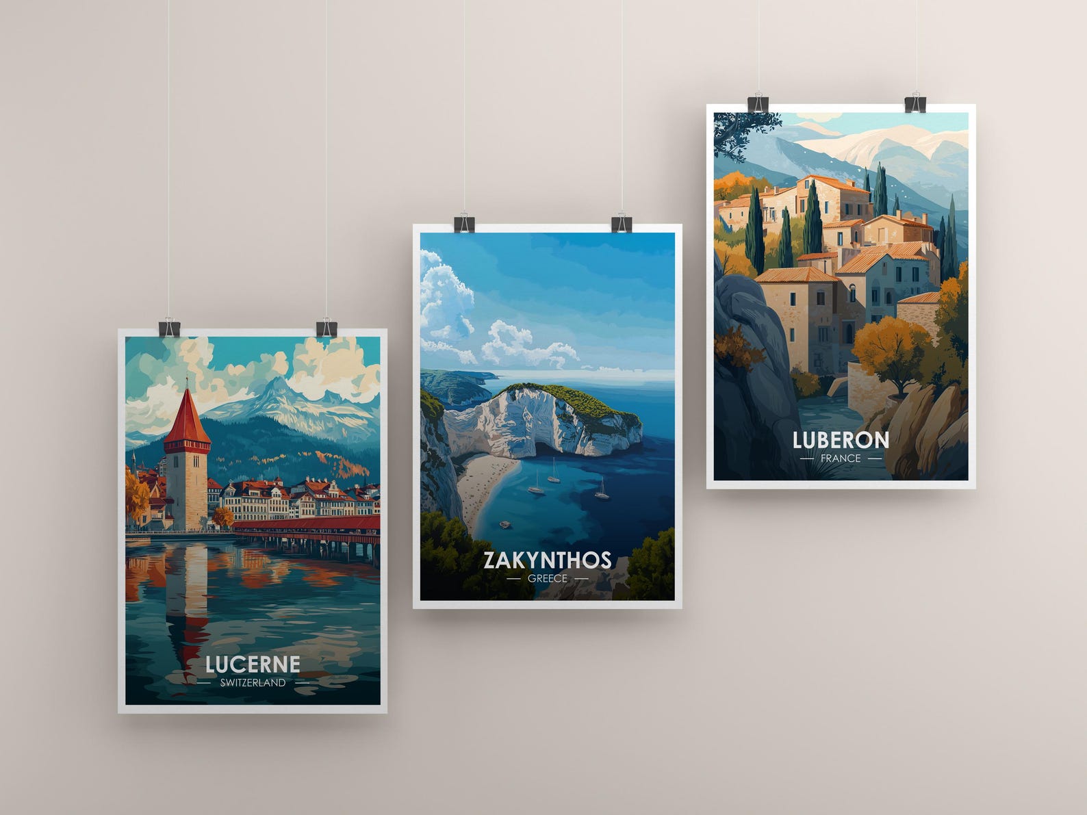 Lucerne Poster, Switzerland, Travel Poster, Premium Print, Lucerne ...