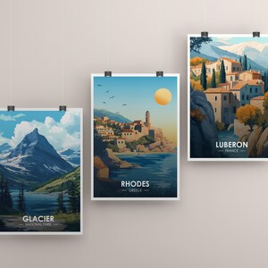 Glacier National Park Poster, Montana Print, Travel Poster, Premium ...