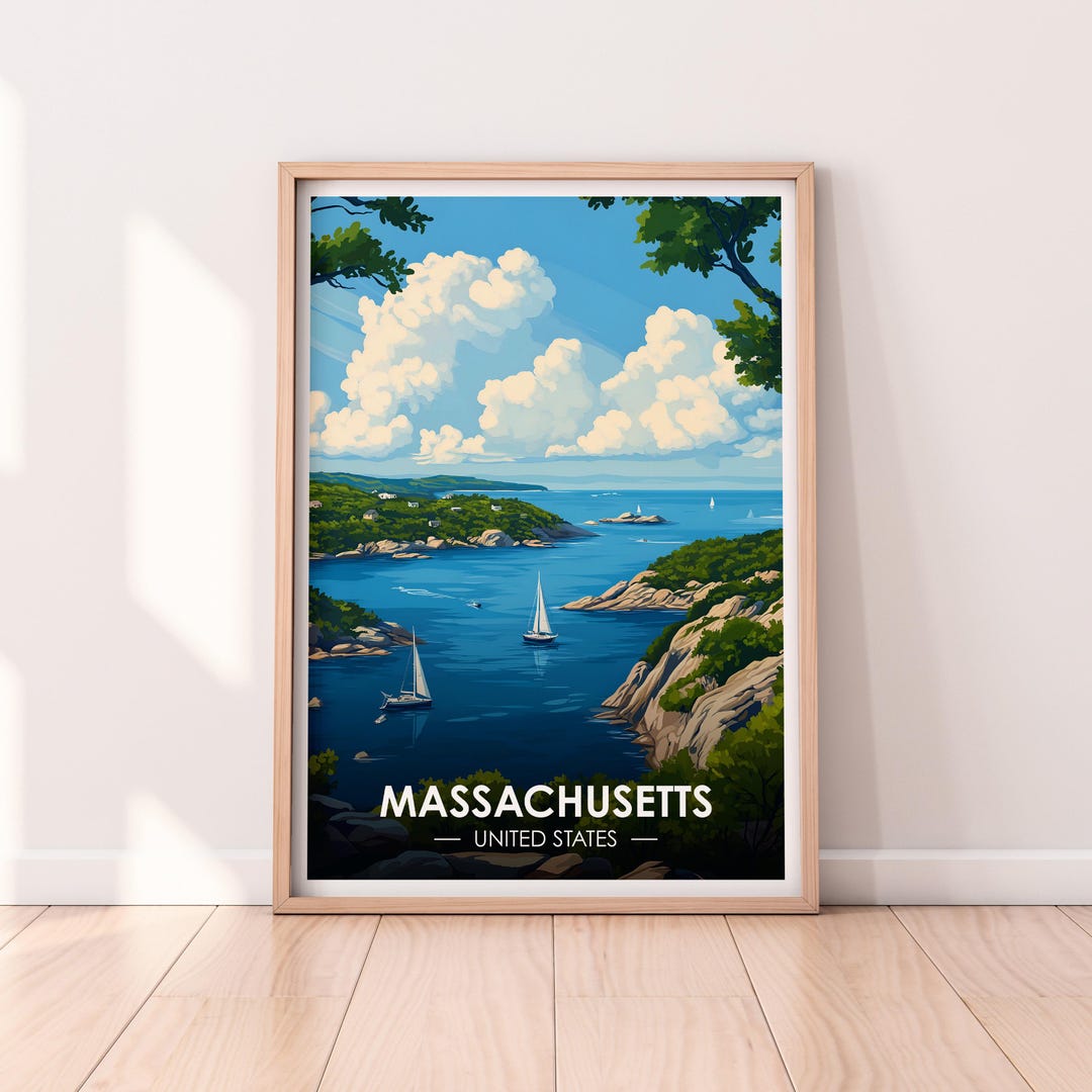 Massachusetts Poster, Massachusetts Wall Art, United States Poster, MA ...
