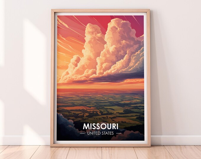 Missouri Travel Poster, Ozark Mountains Poster, Missouri Vintage Poster ...