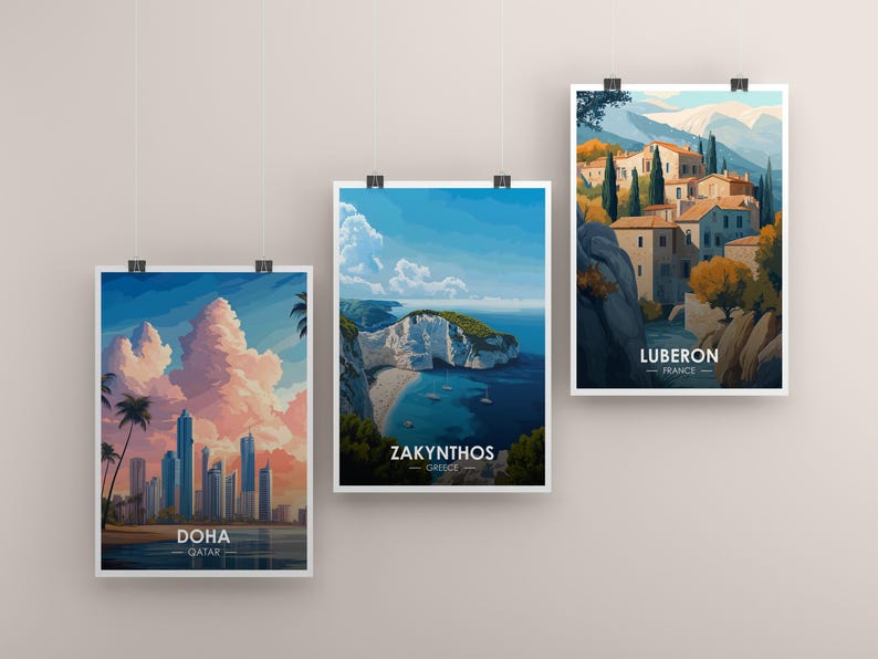 Doha Poster, Qatar Sunset Wall Art, Qatar, Poster, Travel Poster ...