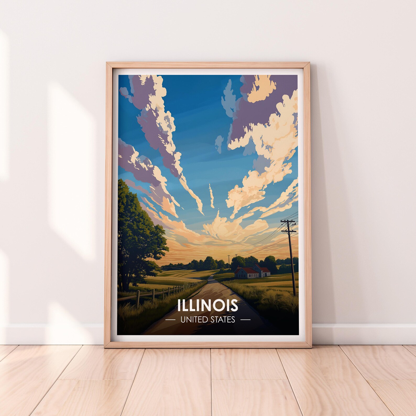 Illinois Poster, Illinois Wall Art, United States Poster, IL Print, USA ...