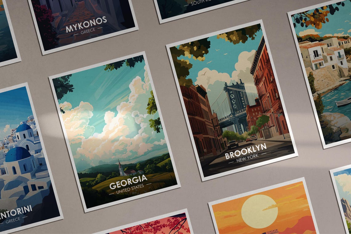 Georgia Poster, Georgia Wall Art, United States Poster, GA Print, USA ...