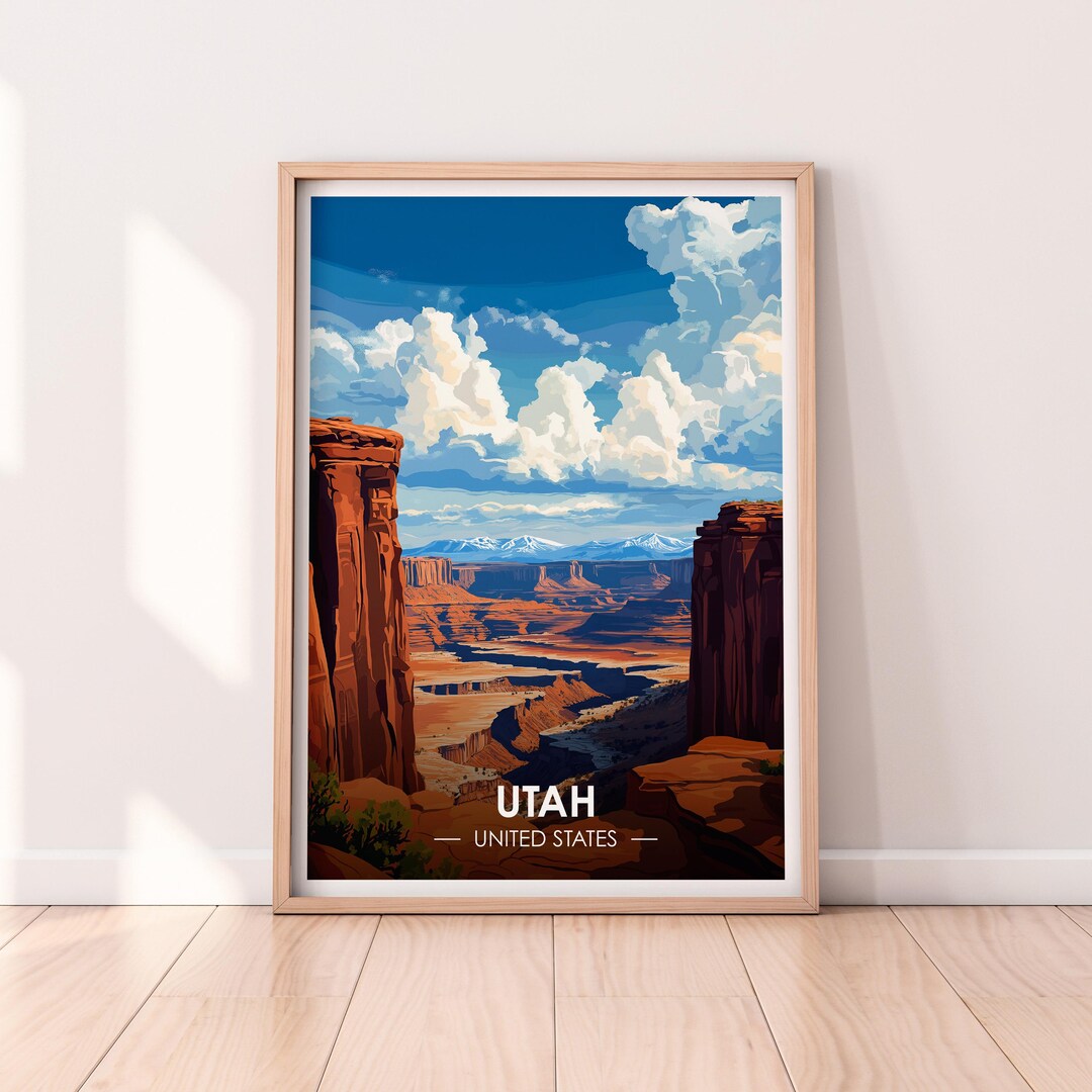Utah Poster, Utah Wall Art, United States Poster, UT Print, USA Print ...