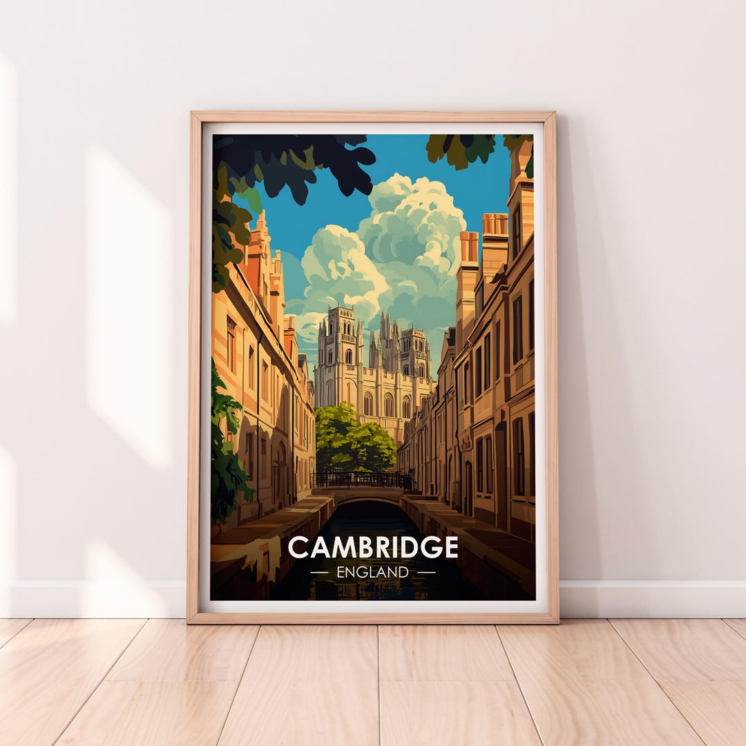 Cambridge Poster, Cambridge Wall Art, Cambridge, Poster, Travel Poster ...