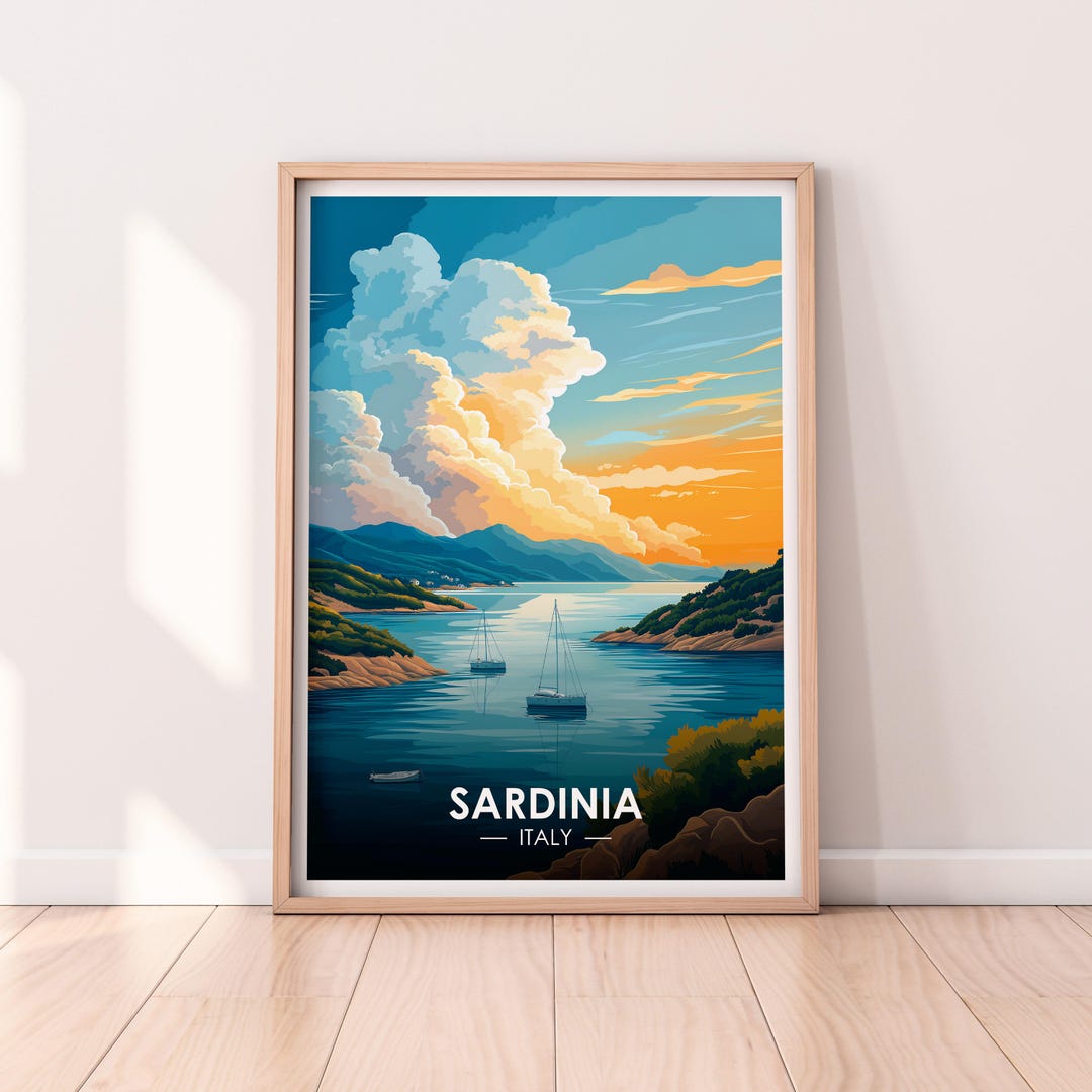 Sardinia Poster, Italy, Travel Poster, Premium Print, Sardinia Print ...