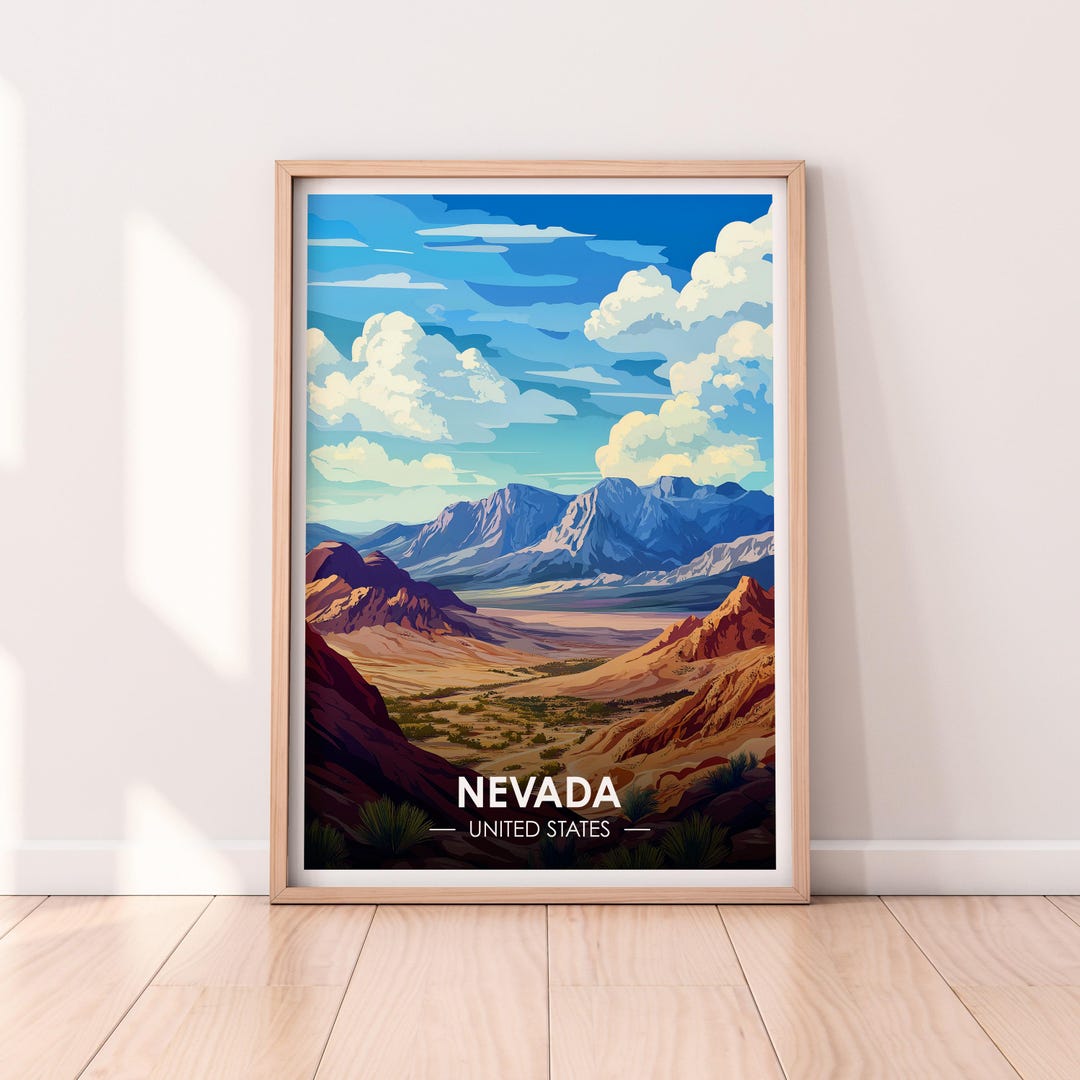 Nevada Poster, Nevada Wall Art, United States Poster, NV Print, USA ...