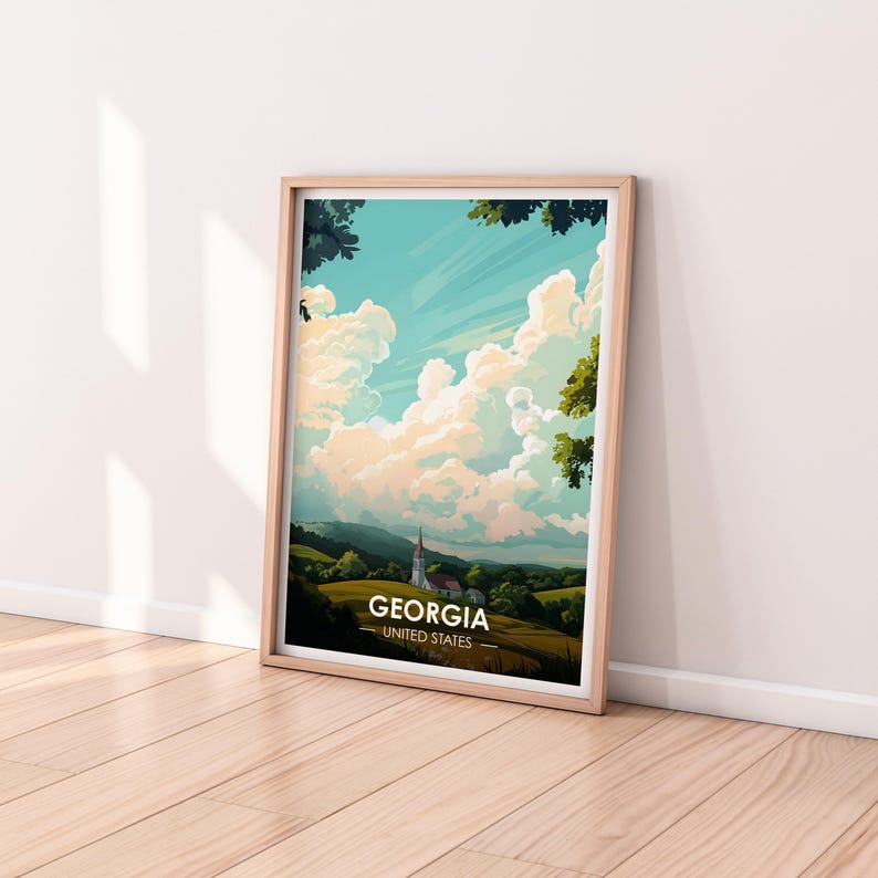 Georgia Poster, Georgia Wall Art, United States Poster, GA Print, USA ...