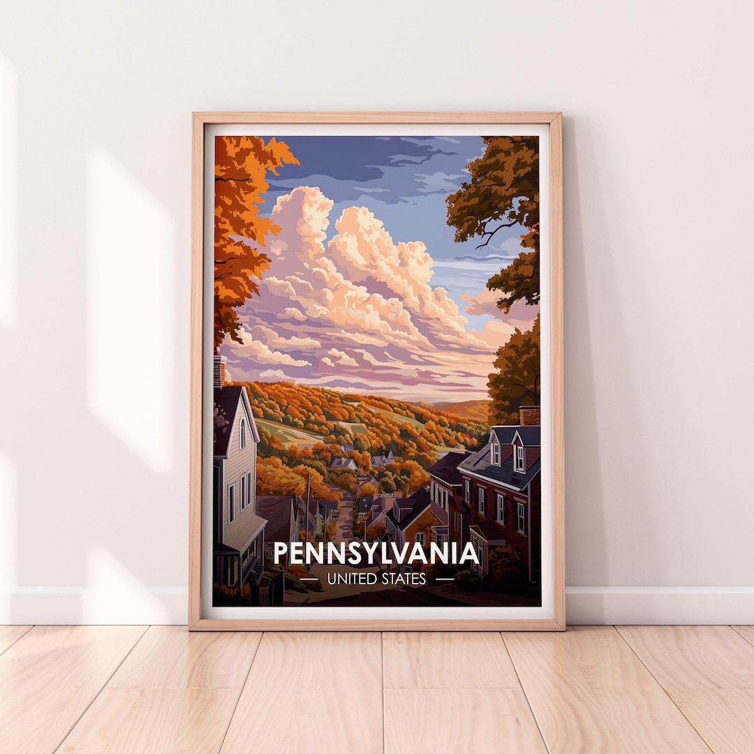 Pennsylvania Poster, Pennsylvania Wall Art, United States Poster, PA ...