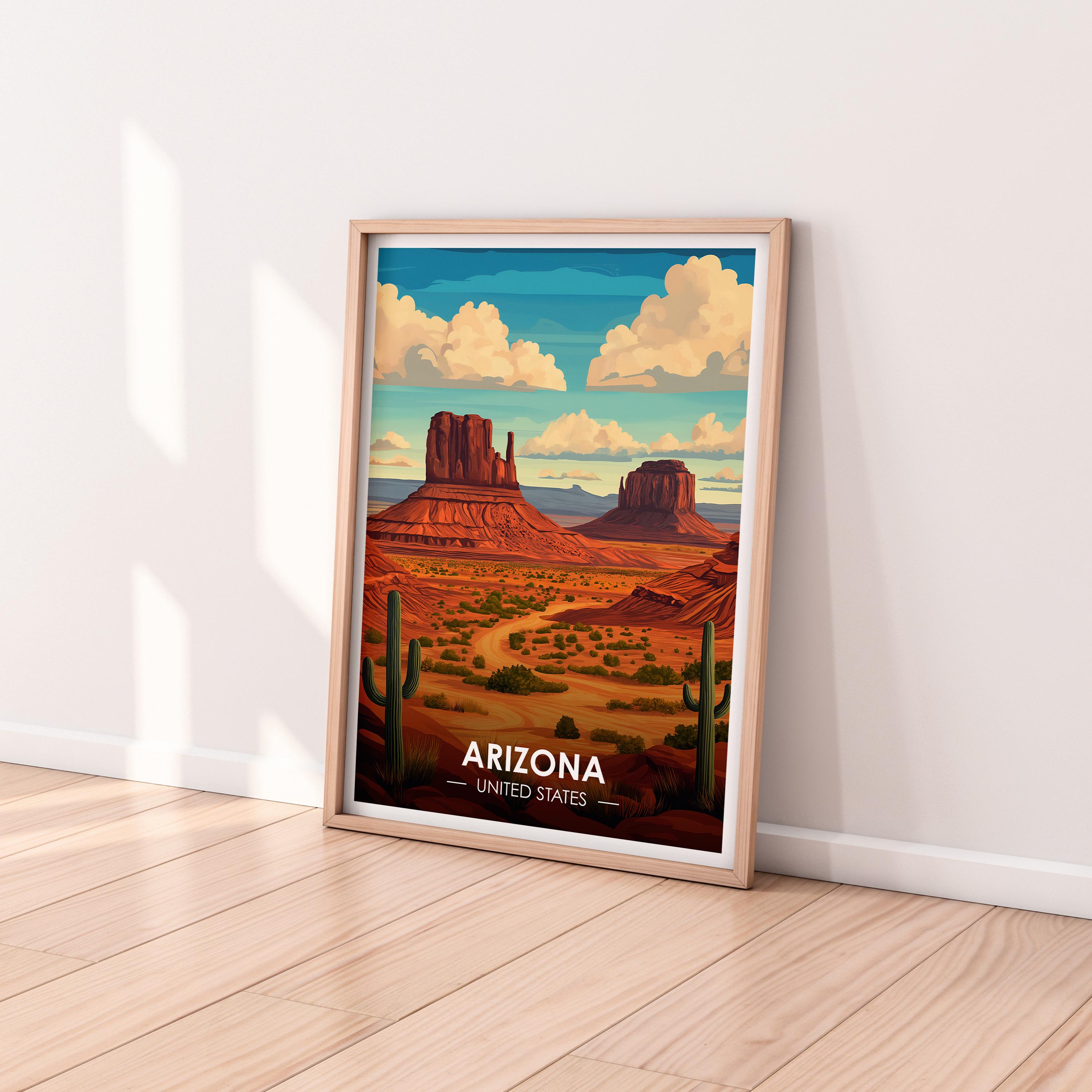 Arizona Poster, Arizona Wall Art, United States Poster, AZ Print ...