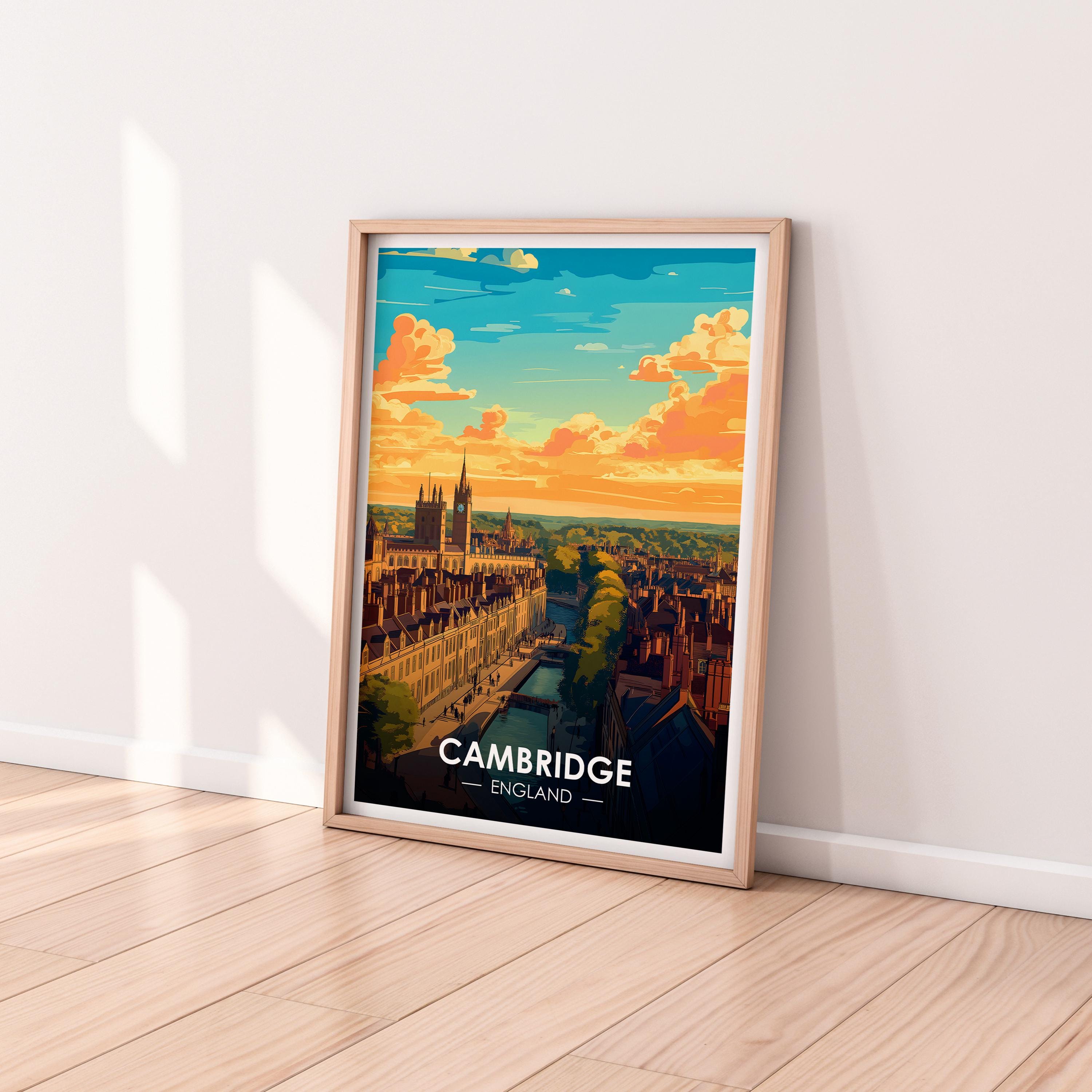 Cambridge Poster, Cambridge Wall Art, Cambridge, Poster, Travel Poster ...