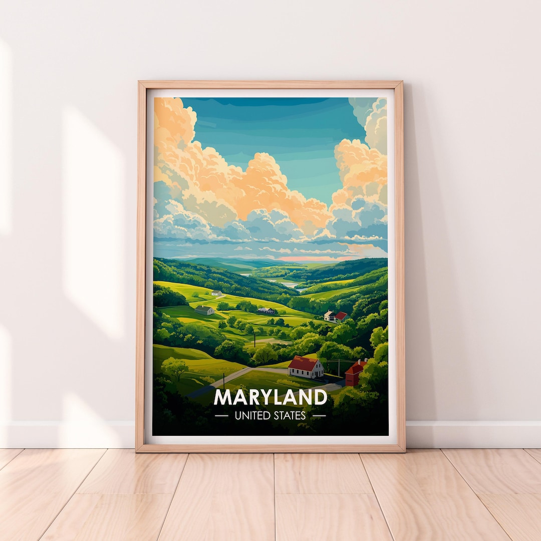 Maryland Poster, Maryland Wall Art, United States Poster, MD Print, USA ...