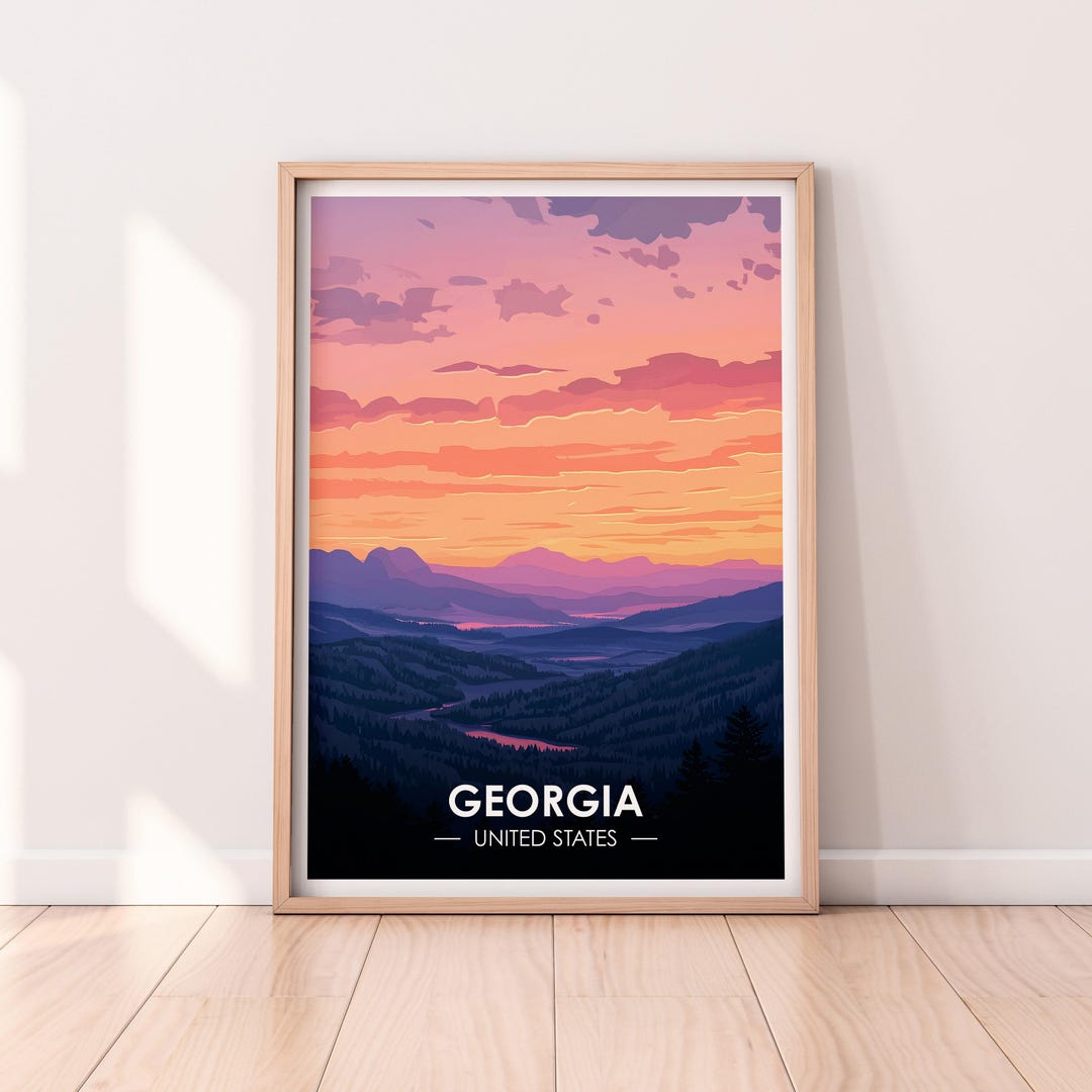 Georgia Poster, Georgia Sunset Wall Art, United States Poster, GA Print ...
