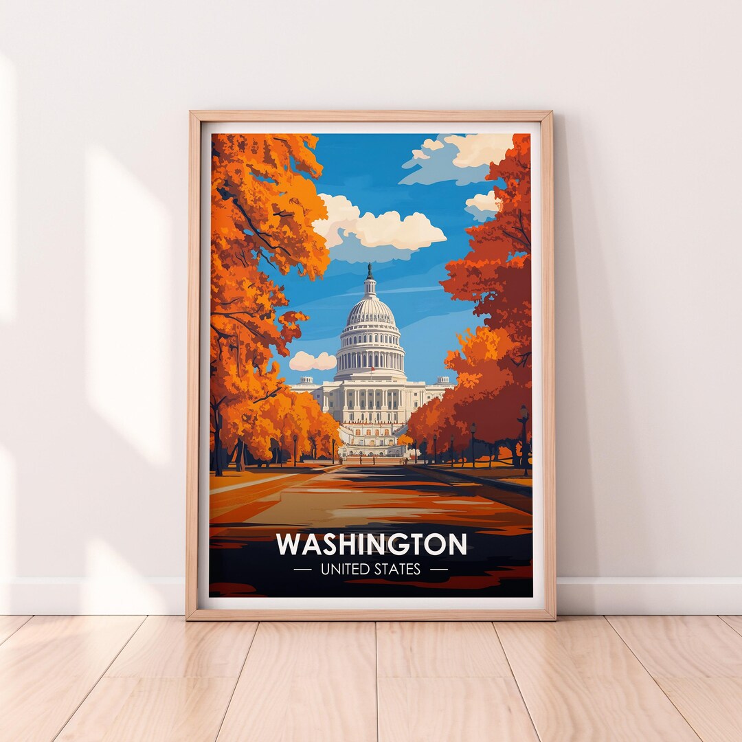 Washington Poster, Washington DC Wall Art, Washington, Poster, Travel ...