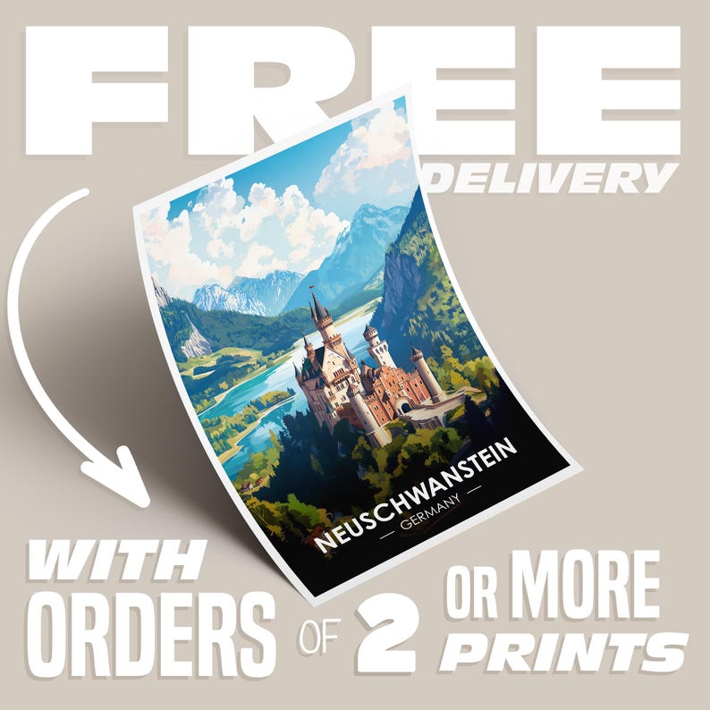 Neuschwanstein Castle Poster, Neuschwanstein Wall Art, Germany Poster ...