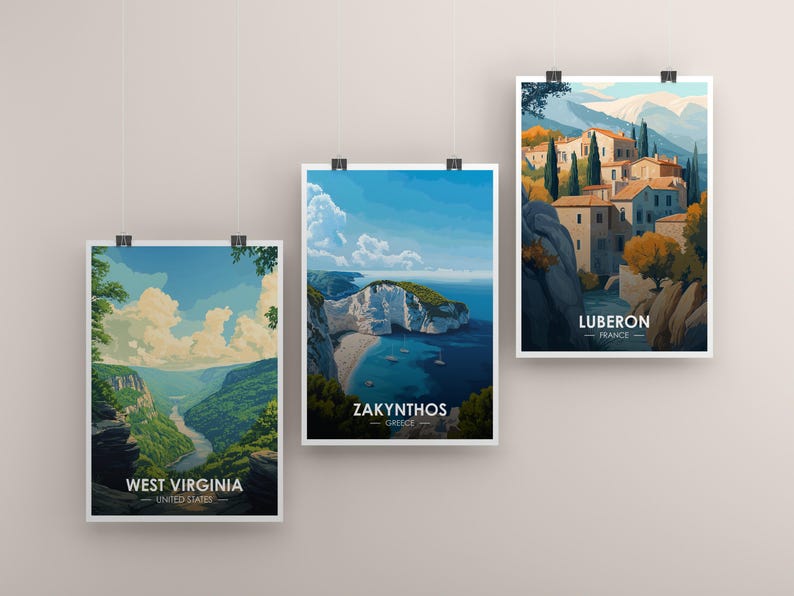 West Virginia Poster, West Virginia State Wall Art, United States ...