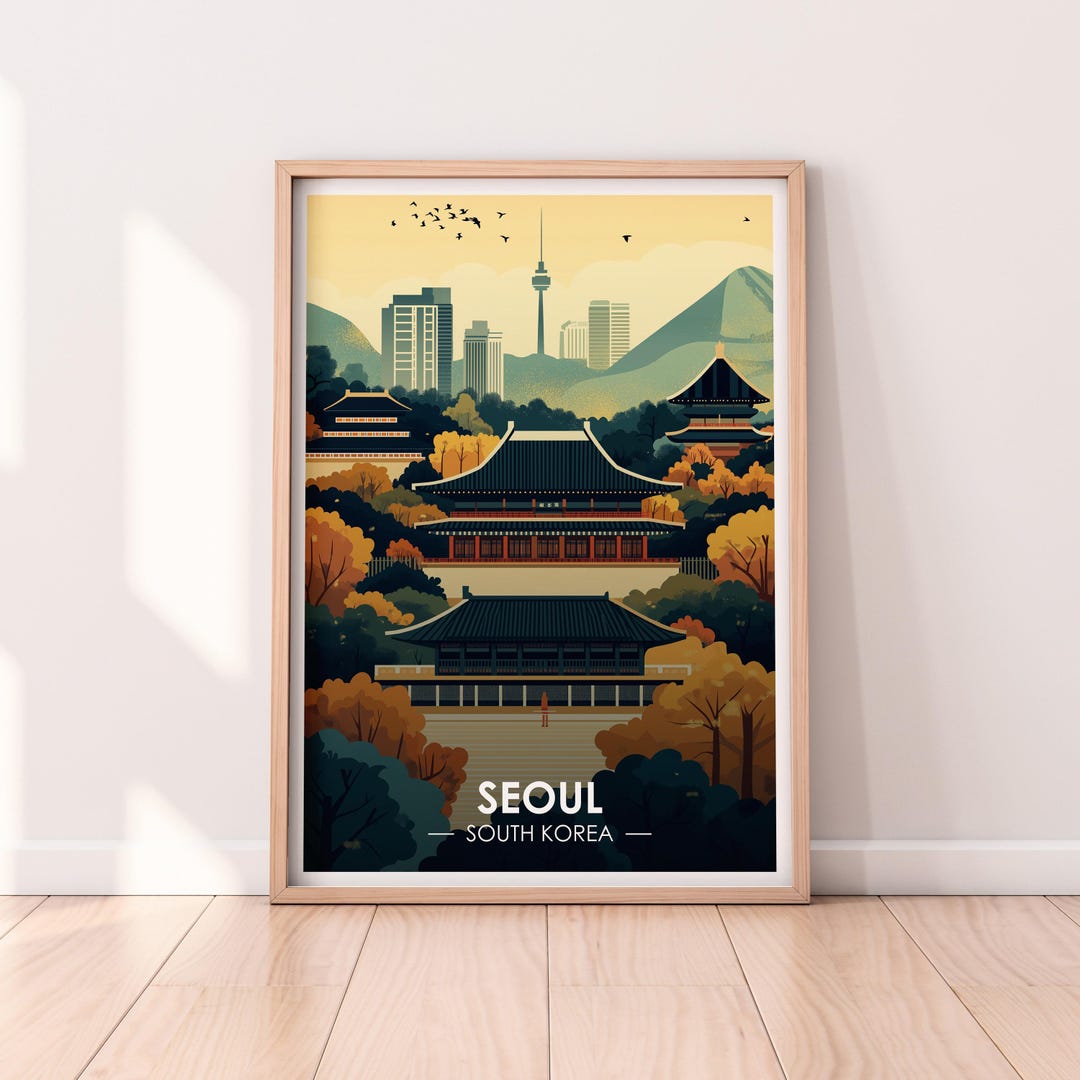 Seoul Poster, South Korea, Travel Poster, Premium Print, Seoul South ...