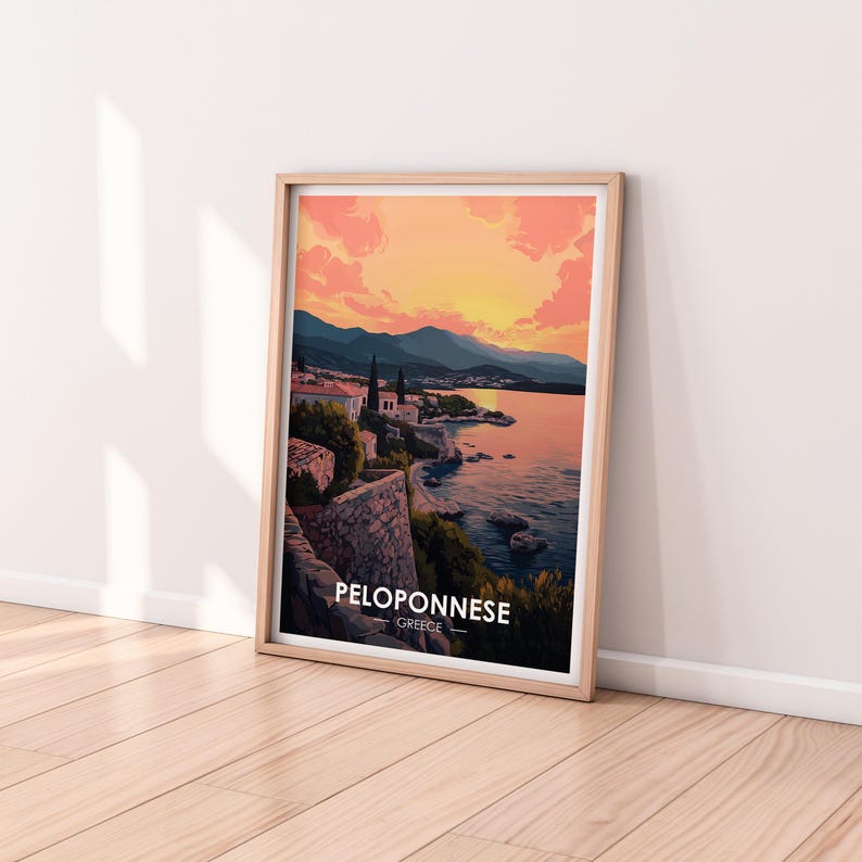 Peloponnese Poster, Greece, Travel Poster, Premium Print, Peloponnese ...