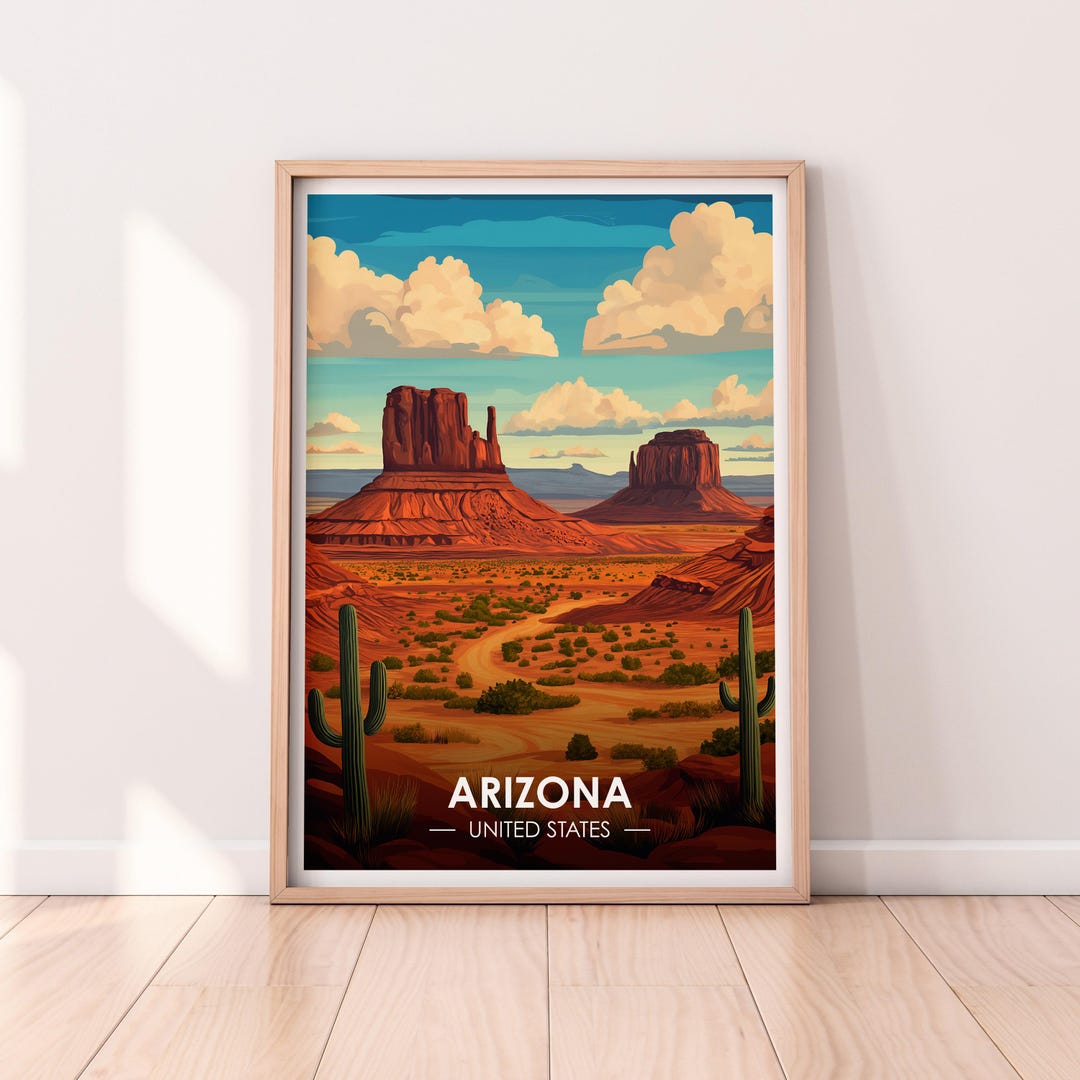 Arizona Poster, Arizona Wall Art, United States Poster, AZ Print ...