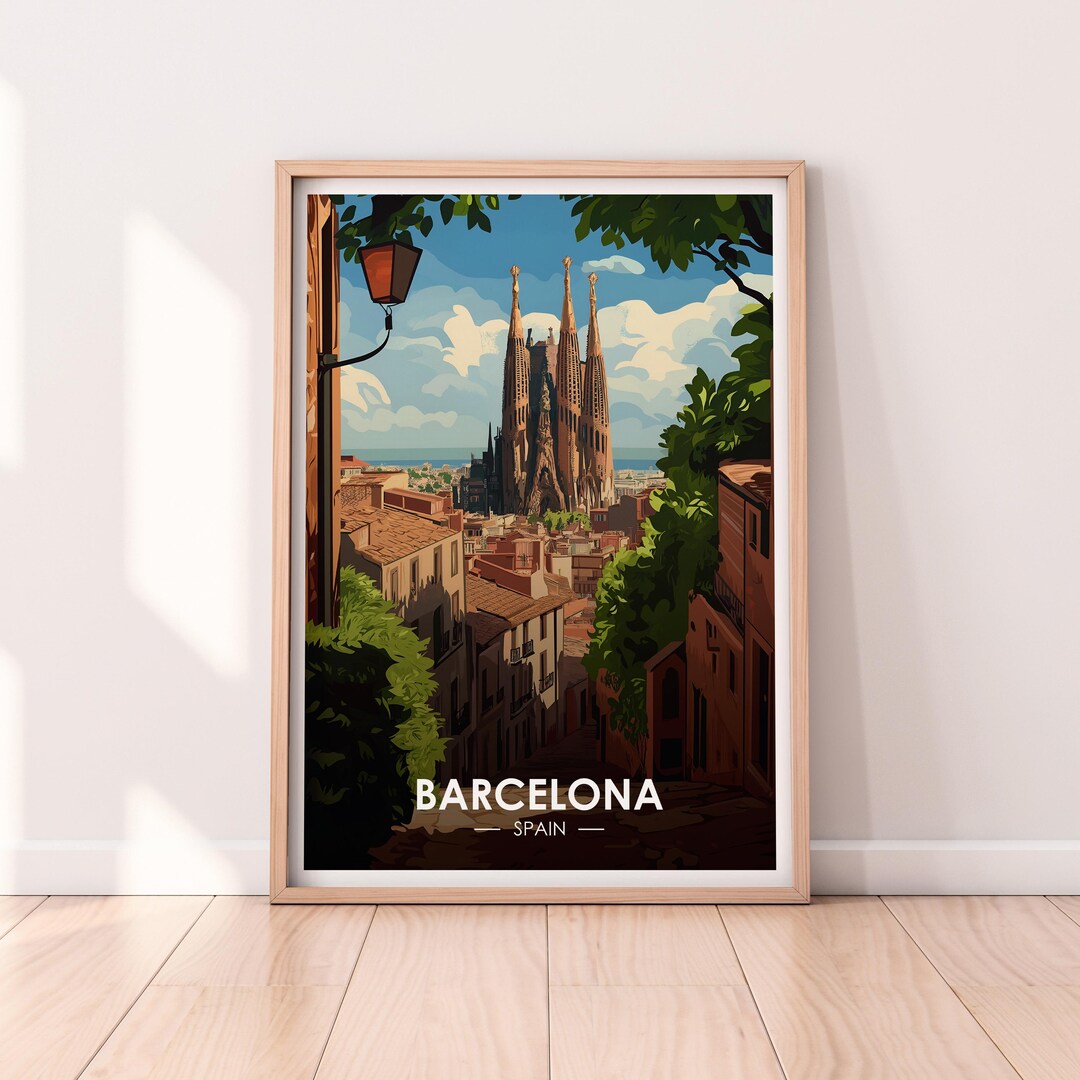 Barcelona Poster, Spain, Travel Poster, Premium Print, Barcelona Print ...