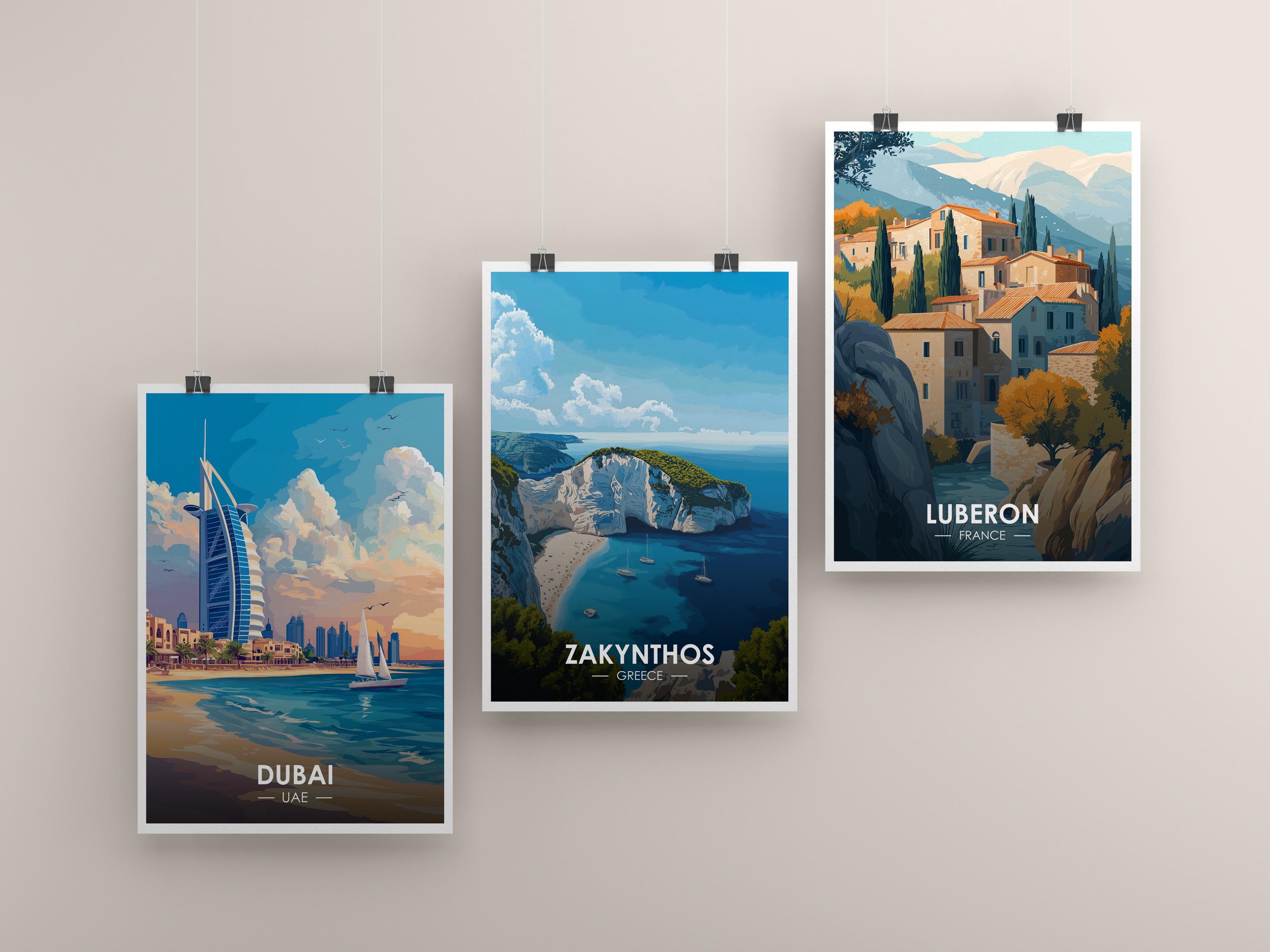 Dubai Poster, Dubai Sunset Wall Art, UAE, United Arab Emirates Poster ...