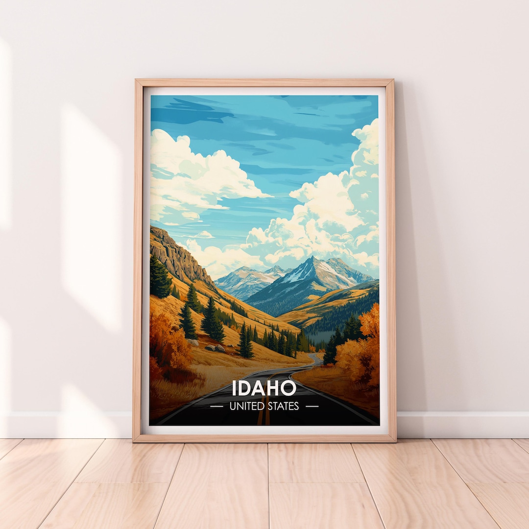 Idaho Poster, Idaho Wall Art, United States Poster, ID Print, USA Print ...