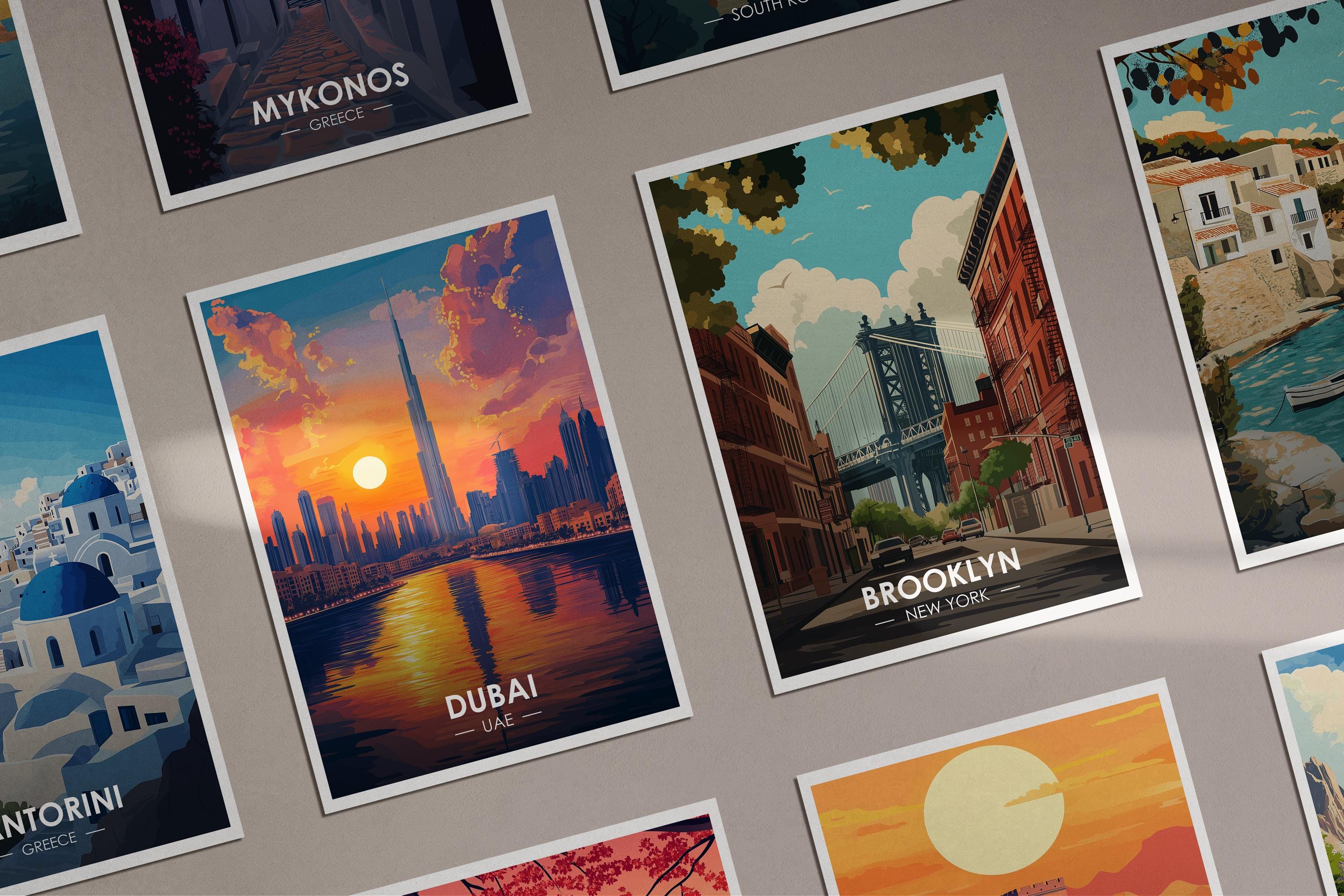 Dubai Poster, Dubai Sunset Wall Art, UAE, United Arab Emirates Poster ...