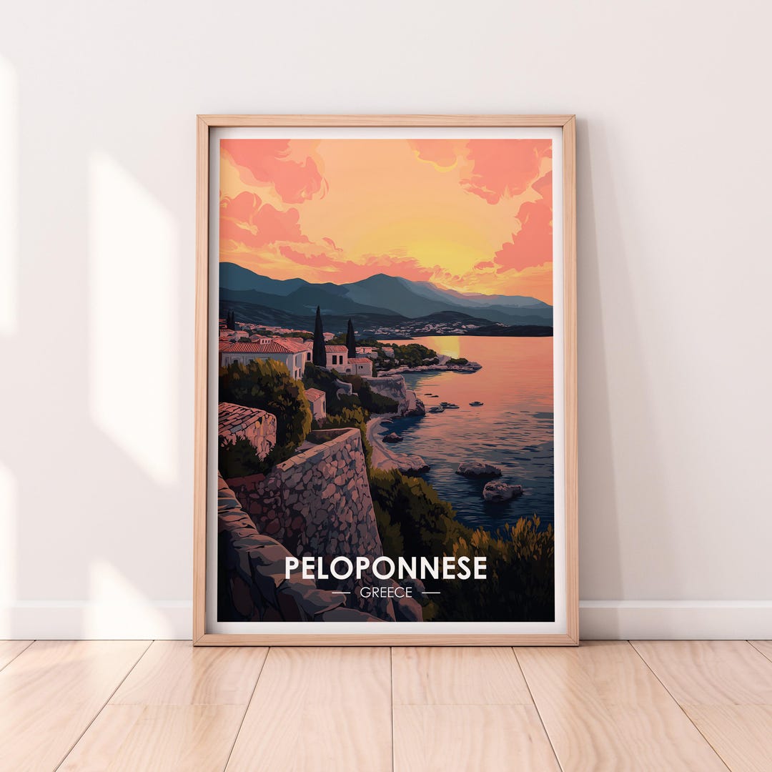 Peloponnese Poster, Greece, Travel Poster, Premium Print, Peloponnese ...