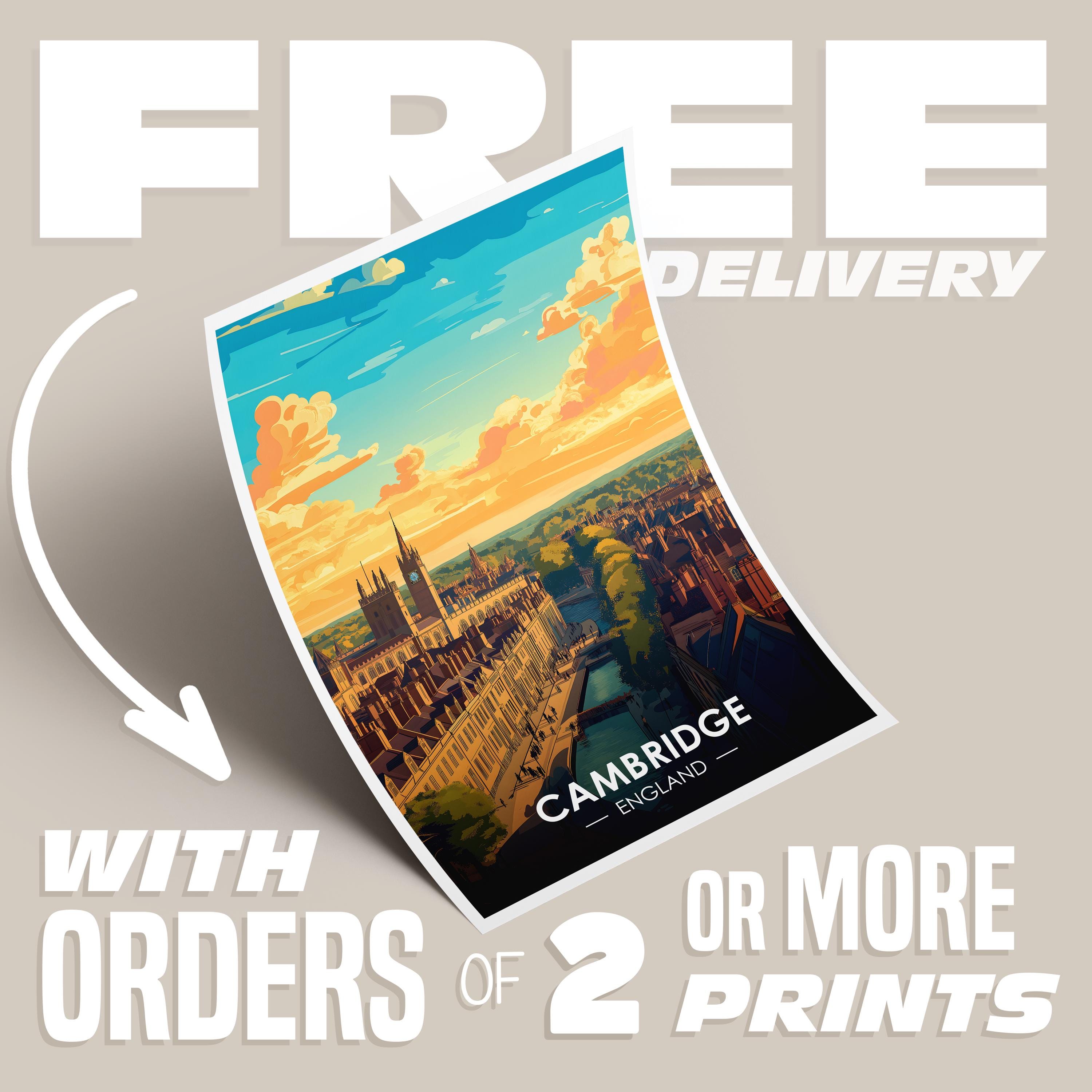 Cambridge Poster, Cambridge Wall Art, Cambridge, Poster, Travel Poster ...