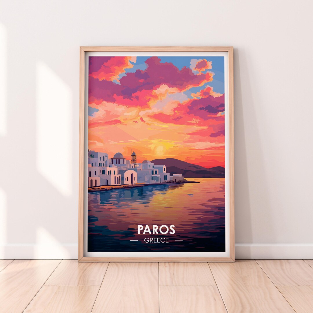 Paros Print, Paros Sunset Wall Art, Greece Poster, Paros, Greece Print ...