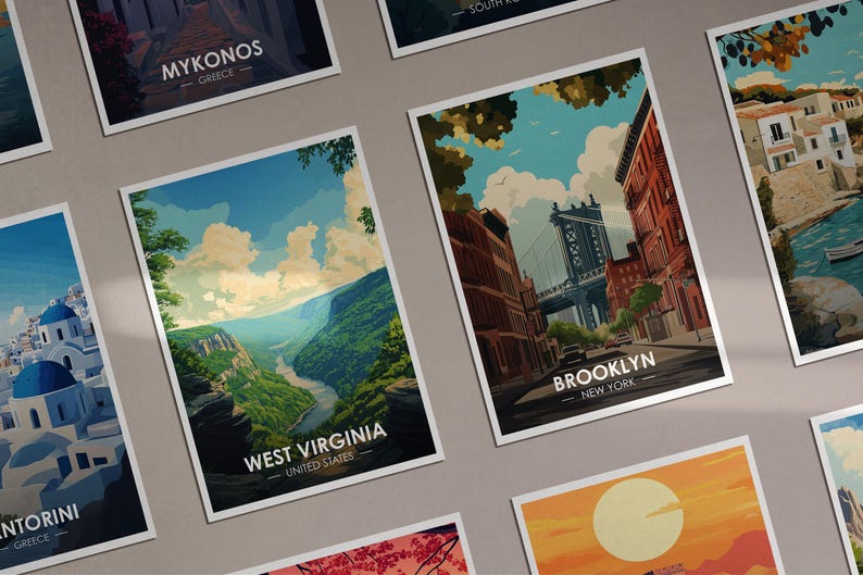 West Virginia Poster, West Virginia State Wall Art, United States ...