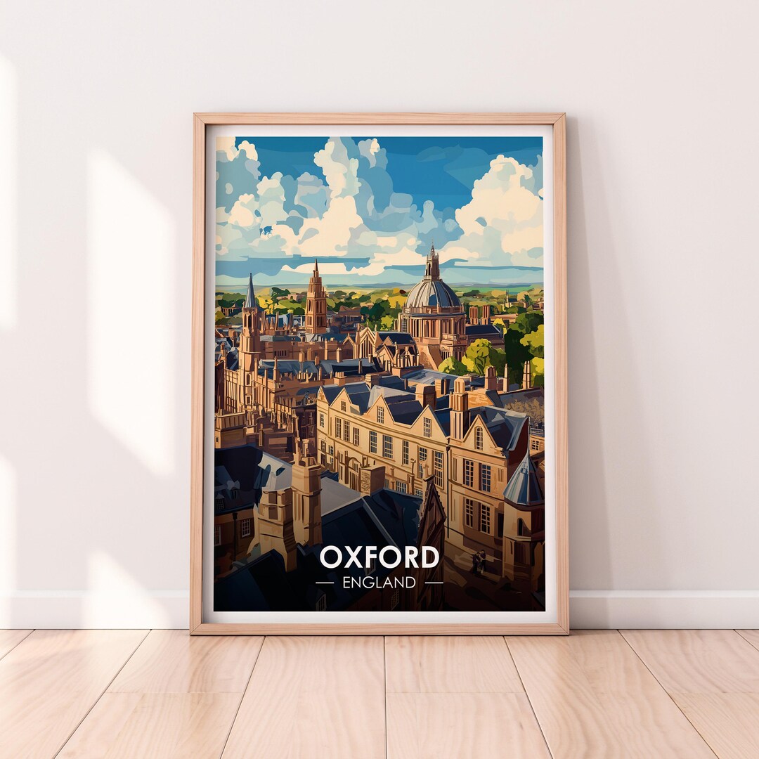 Póster de Oxford, arte mural de Oxford, Oxford, póster, póster de viaje ...