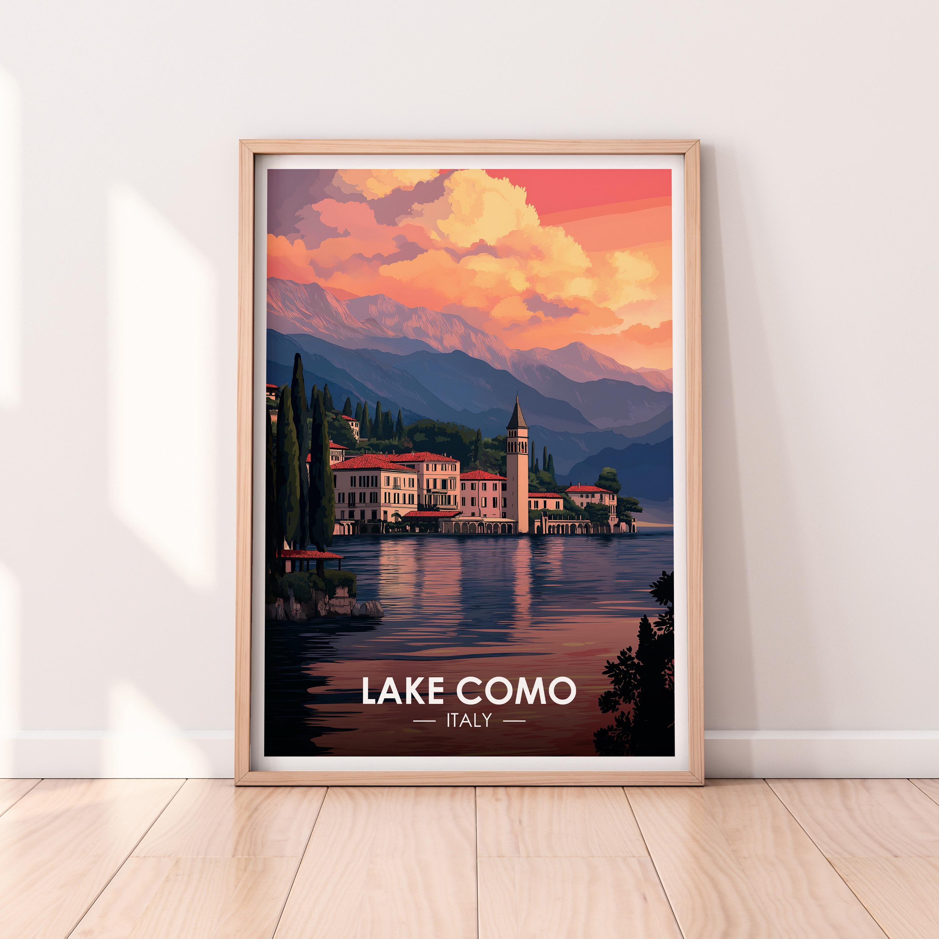 Lake Como Poster, Italy, Travel Poster, Premium Print, Lake Como Print ...