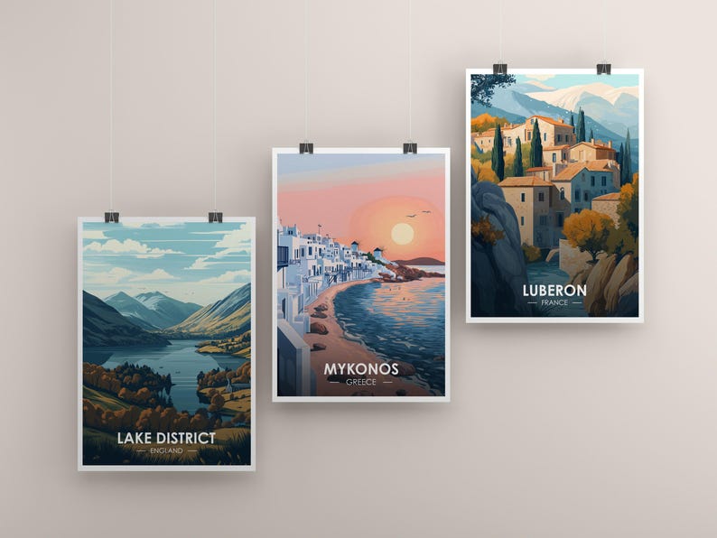 Mykonos Poster, Greece, Travel Poster, Premium Print, Mykonos Print ...