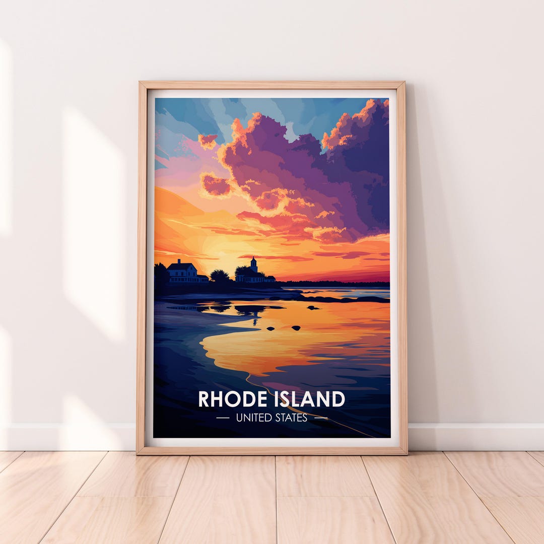 Rhode Island Poster, Rhode Island Wall Art, United States Poster, RI ...