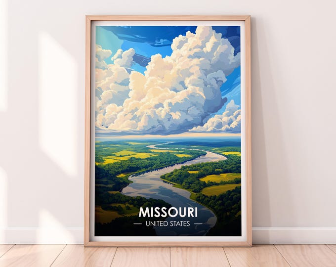 Missouri Travel Poster, Ozark Mountains Poster, Missouri Vintage Poster ...