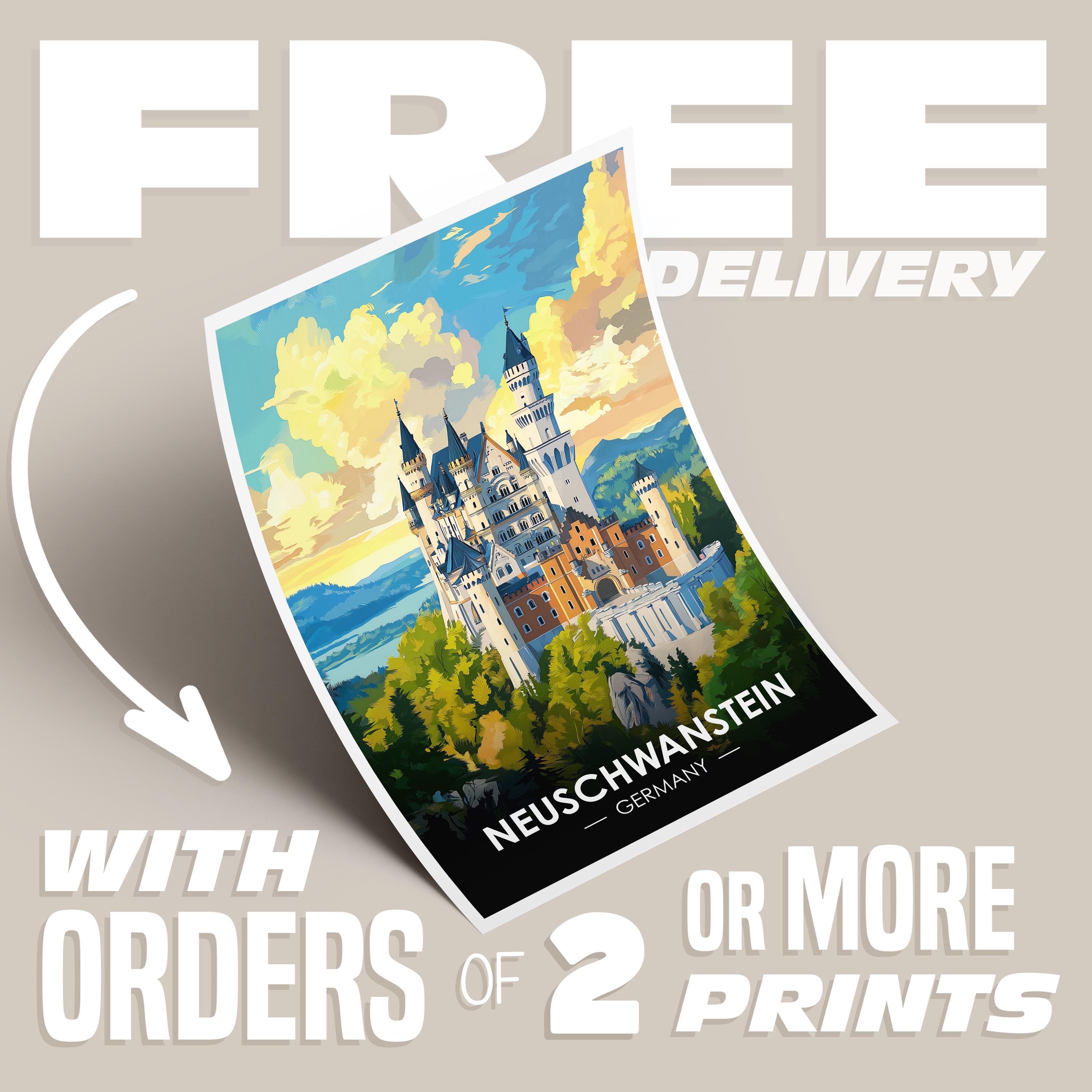 Neuschwanstein Castle Poster, Neuschwanstein Wall Art, Germany Poster ...