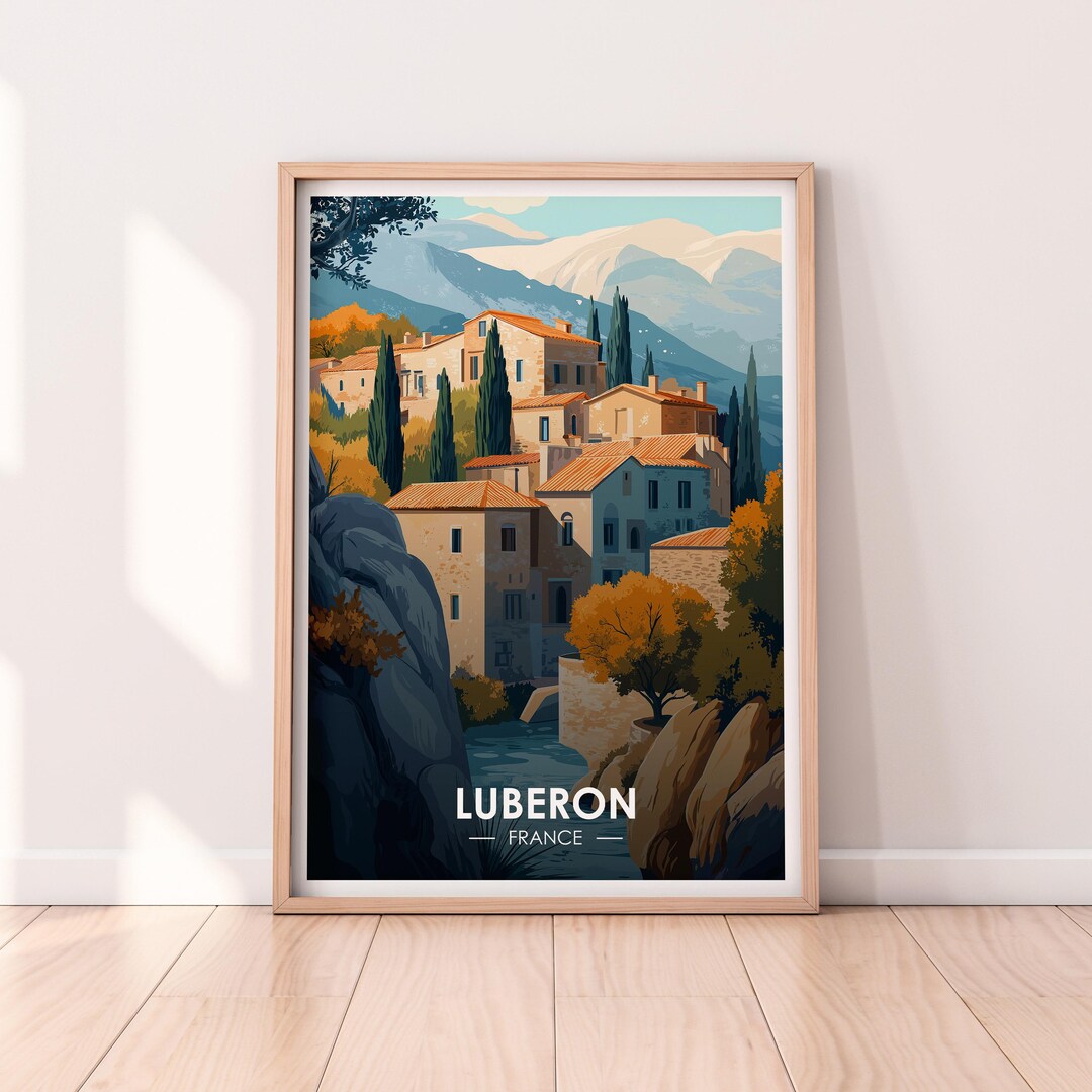 Luberon Poster, France, Travel Poster, Premium Print, Luberon Print ...