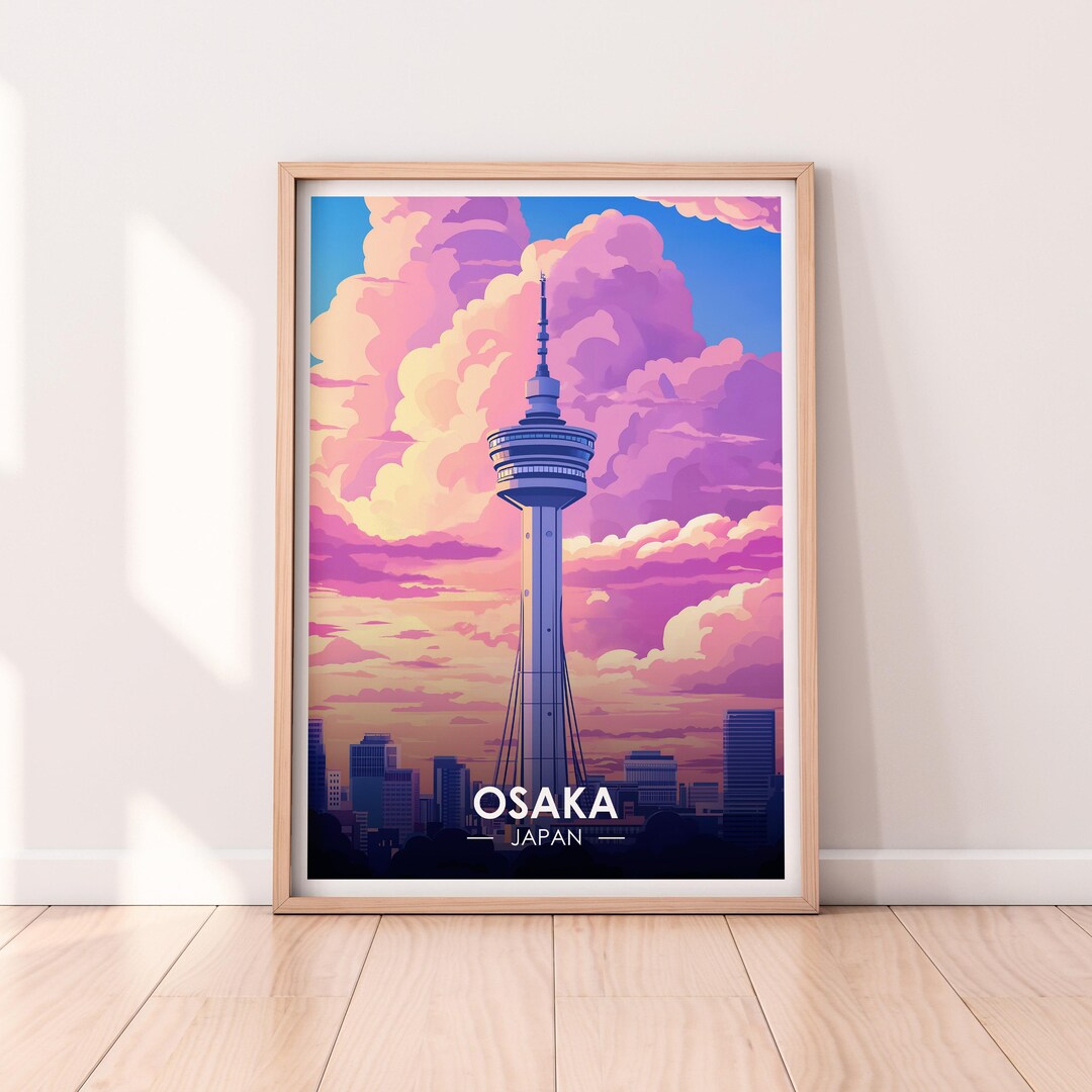 Osaka Poster, Japan, Sunset, Travel Poster, Premium Print, Osaka Print ...