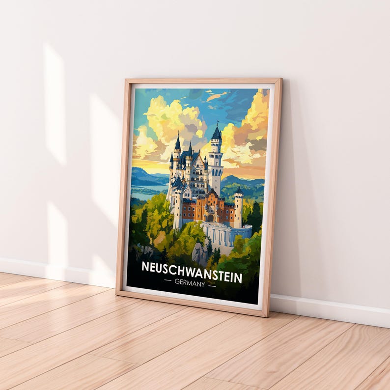 Neuschwanstein Castle Poster, Neuschwanstein Wall Art, Germany Poster ...