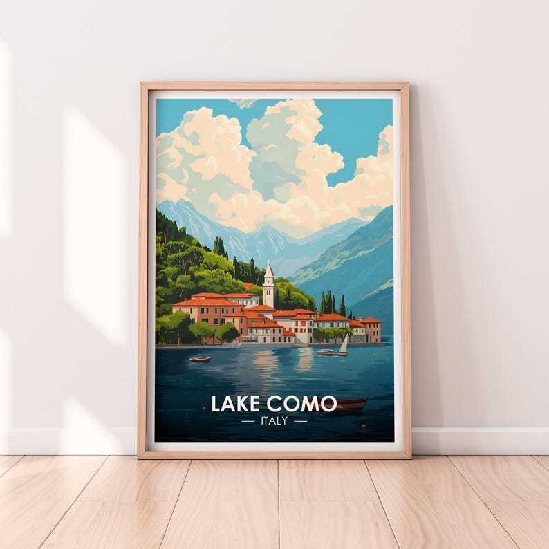 Lake Como Poster, Italy, Travel Poster, Premium Print, Lake Como Print ...