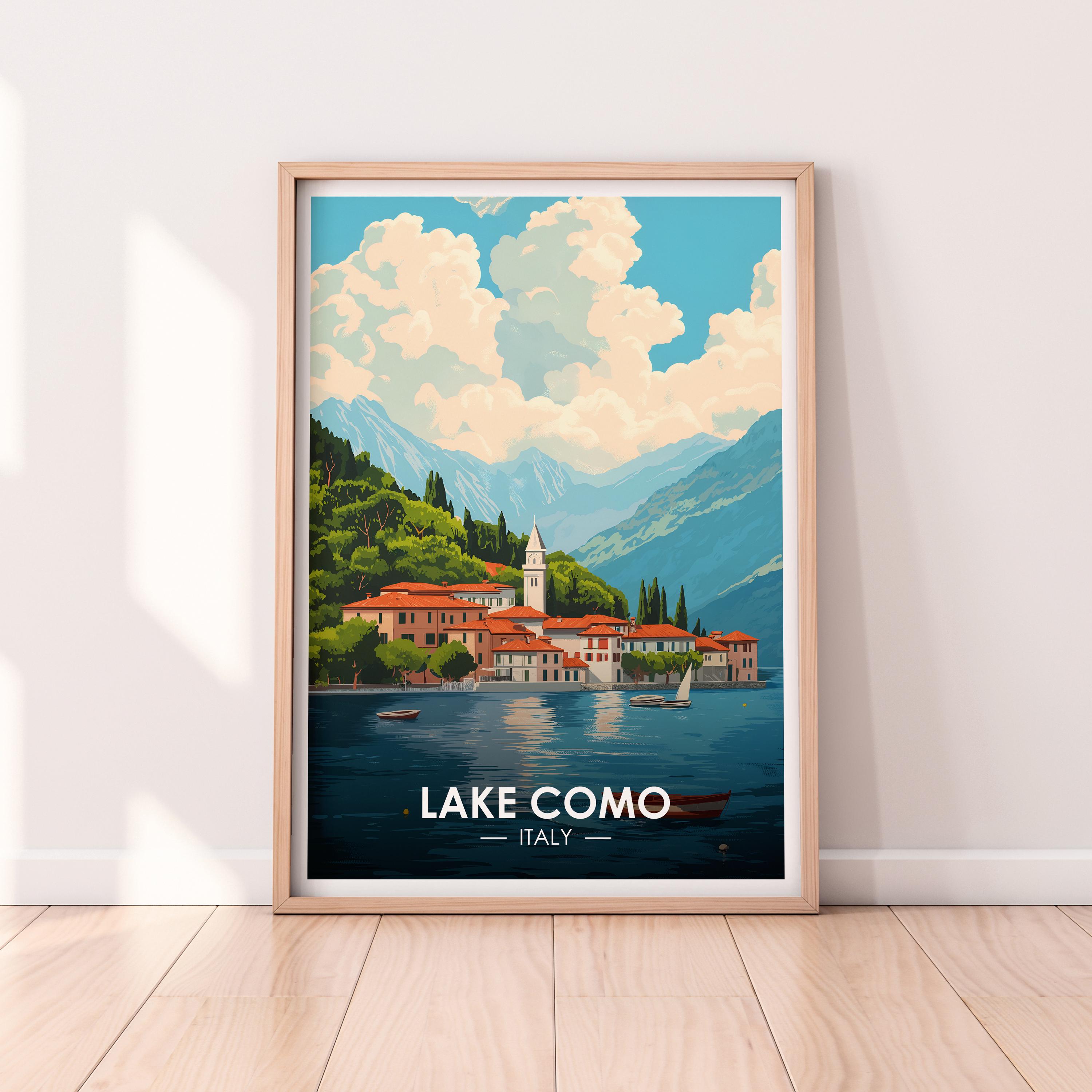 Lake Como Poster, Italy, Travel Poster, Premium Print, Lake Como Print ...
