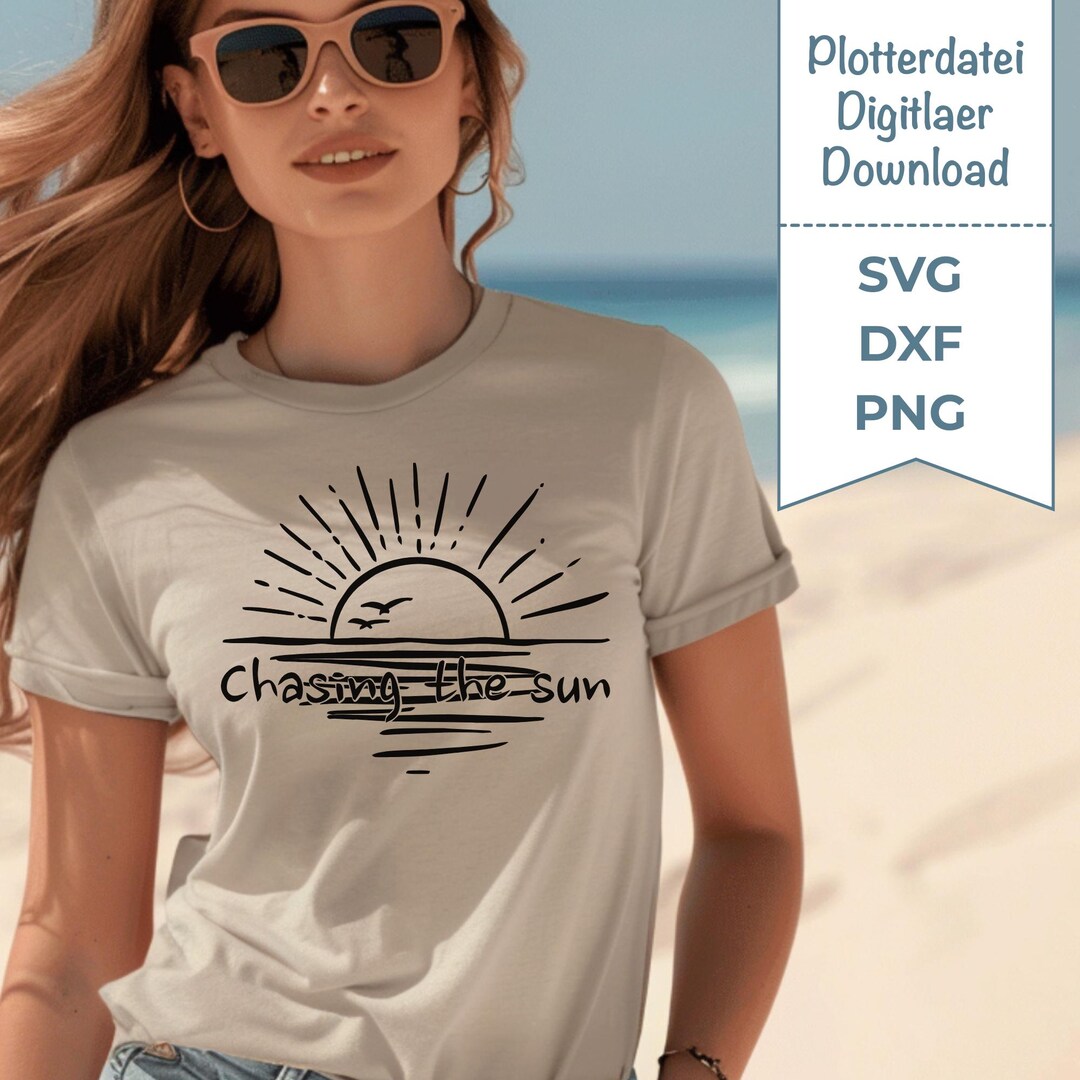SVG Plotter File | Silhouette Studio DXF | Cricut Svg | Beach Vector File | Shirt Svg Sunset ...